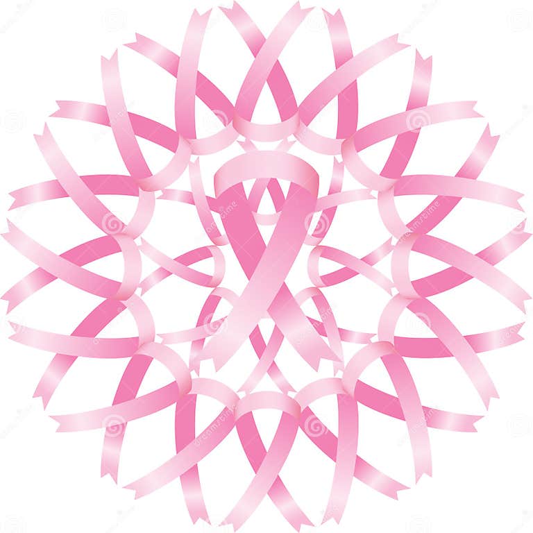 Pink Ribbon Logo stock vector. Illustration of logo, round - 9416750