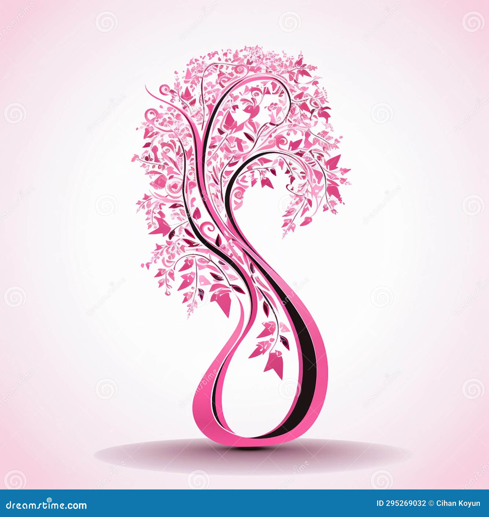 Pink Ribbon for Love a Symbol of Affection and Commitment Stock ...