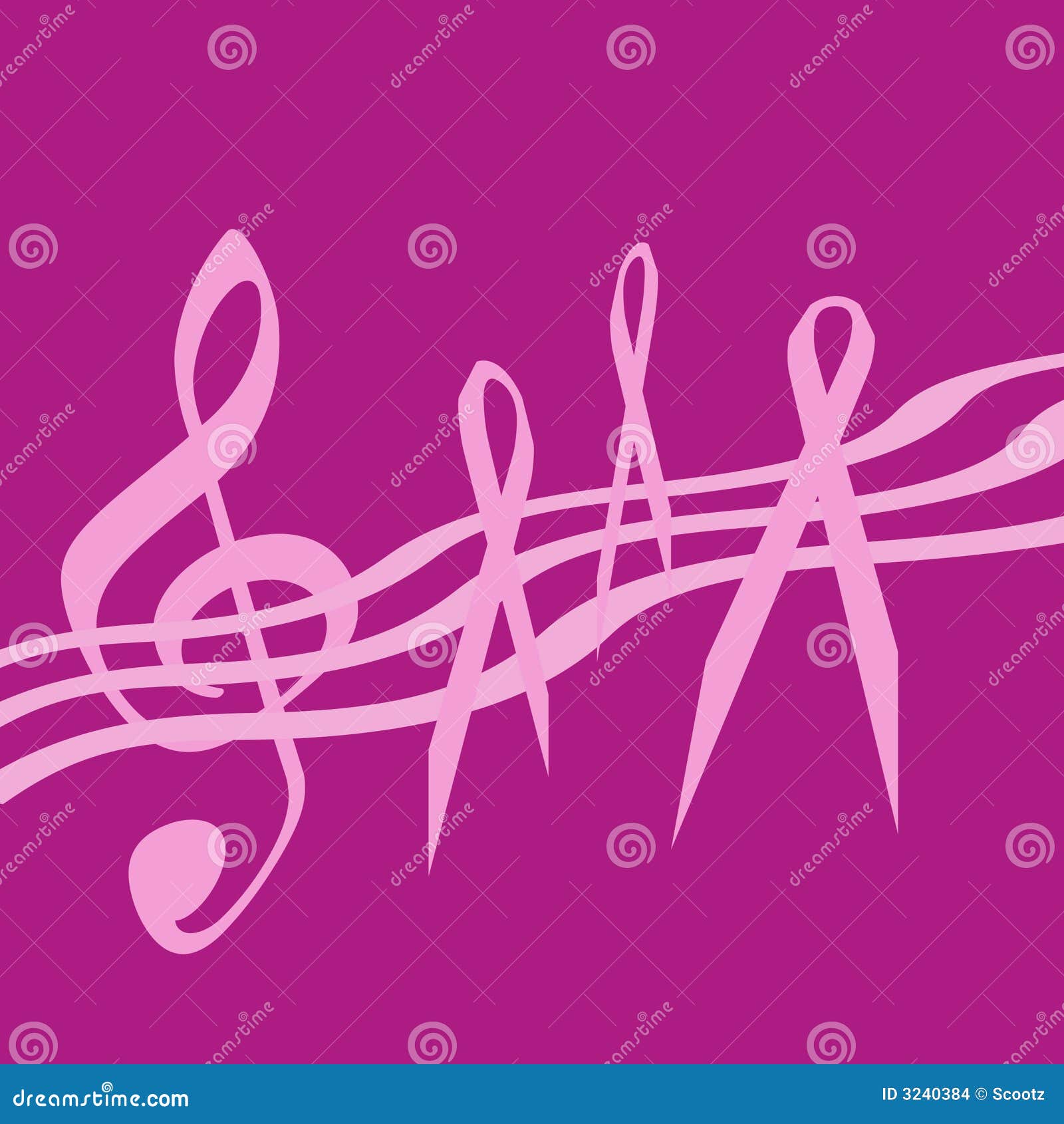 Pink ribbon music stock illustration. Illustration of cancer - 3240384
