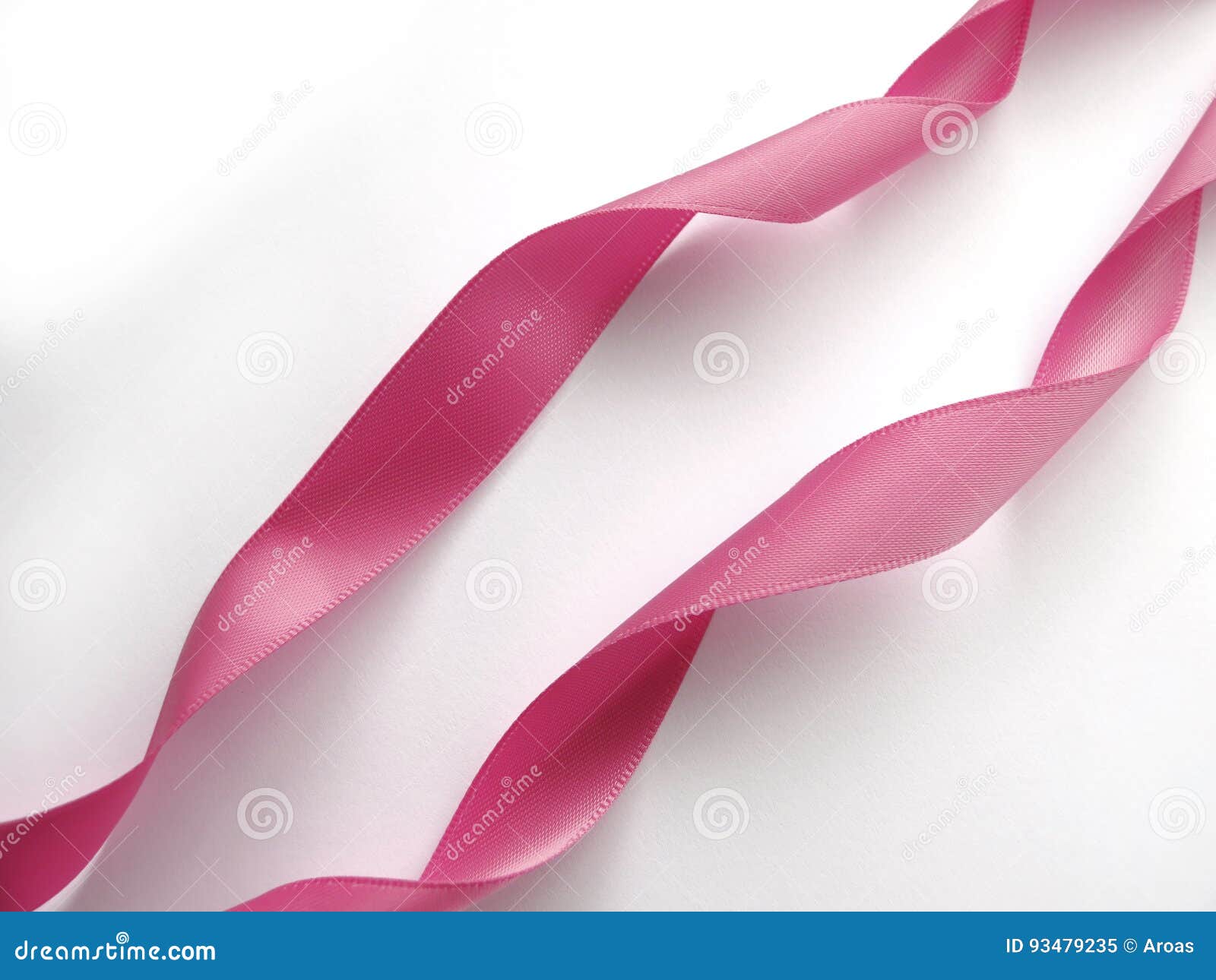 Pink Ribbon Over White Background, Design Element Stock Image - Image ...