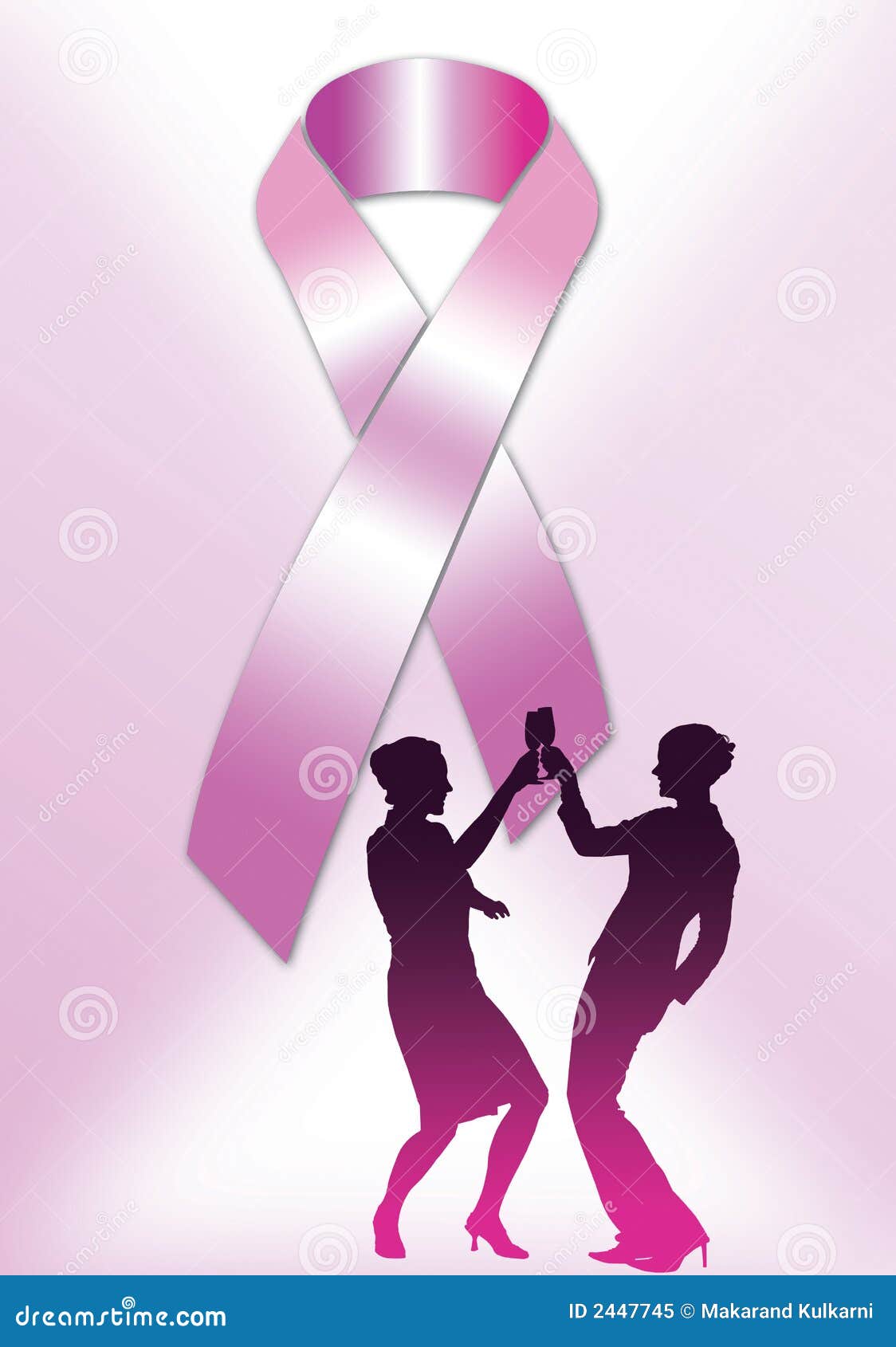 Pink Ribbon Poster 1 stock illustration. Illustration of card - 2447745