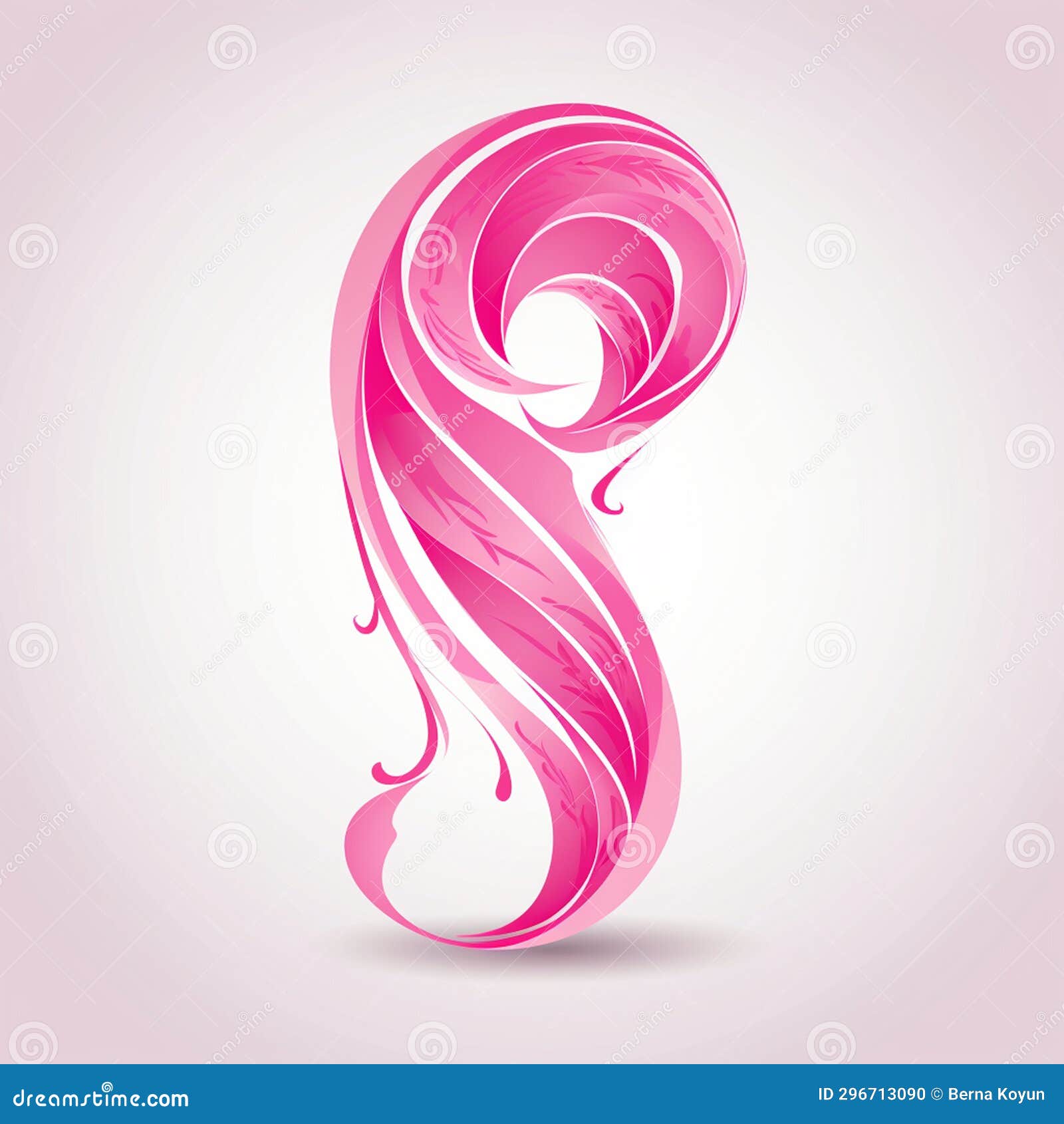 Pink ribbon for strength stock illustration. Illustration of solidarity ...