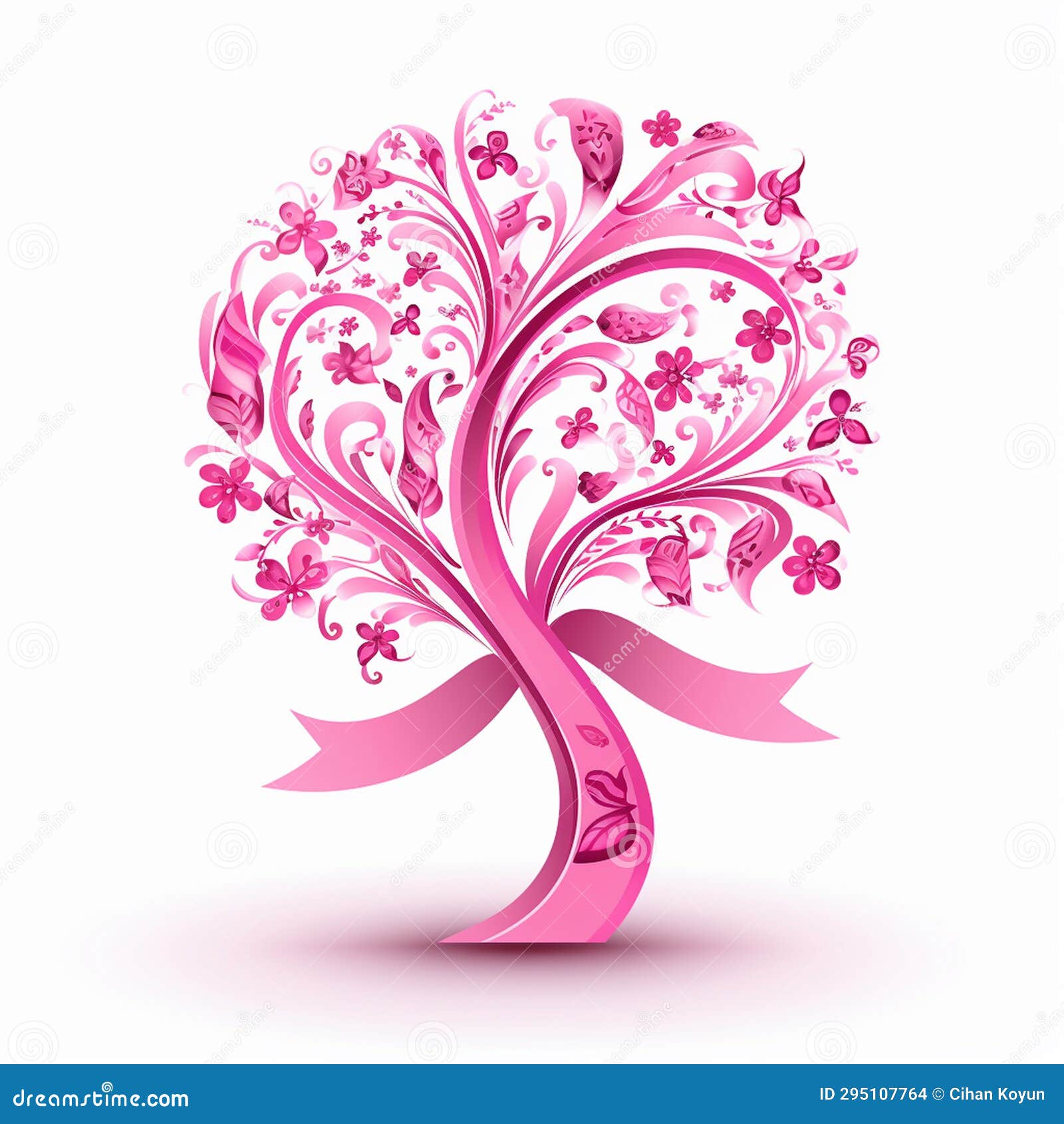Pink Ribbon for Strength a Way To Overcome Adversity Stock Illustration ...