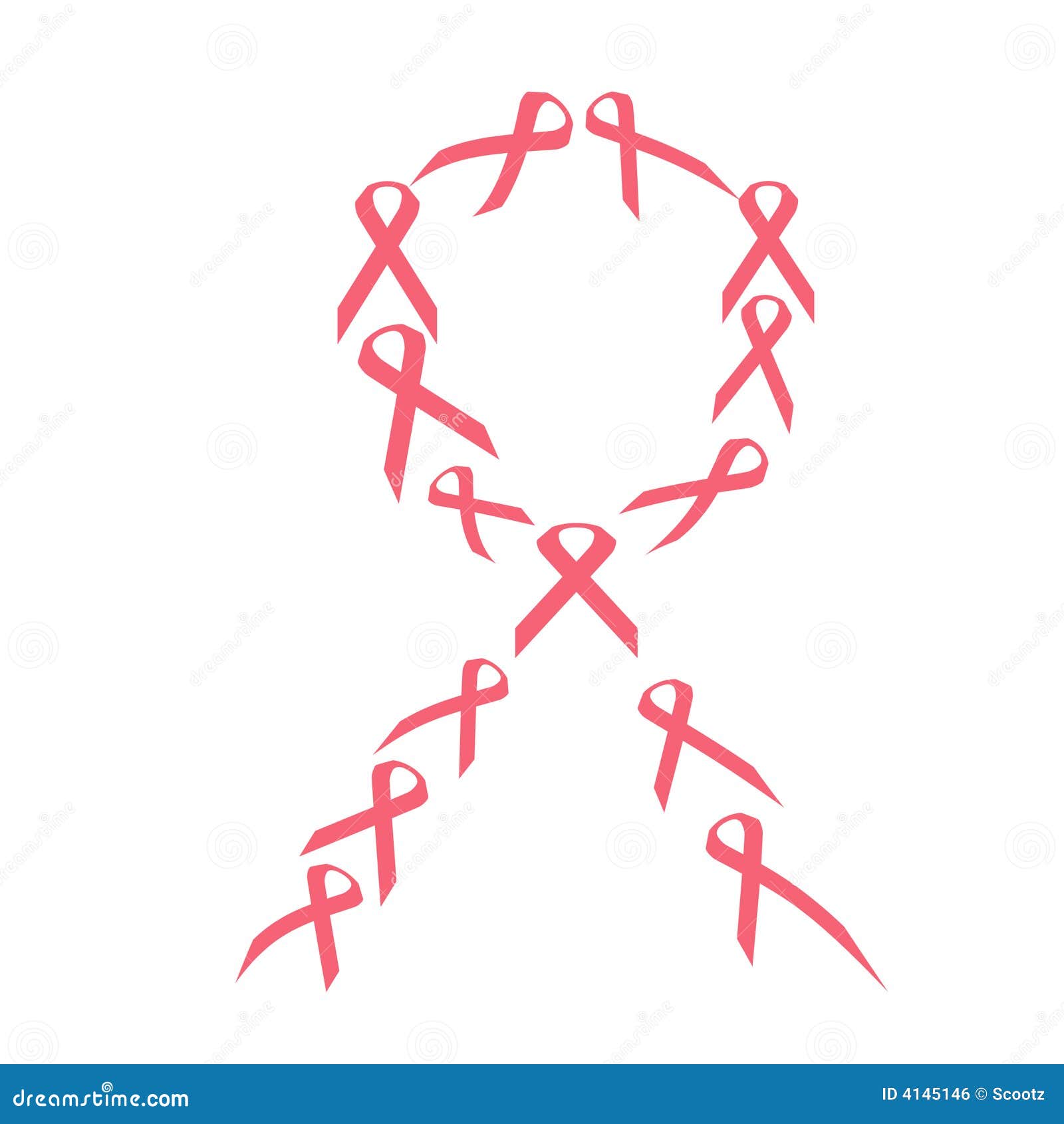 Pink ribbon team stock illustration. Illustration of ribbon - 4145146