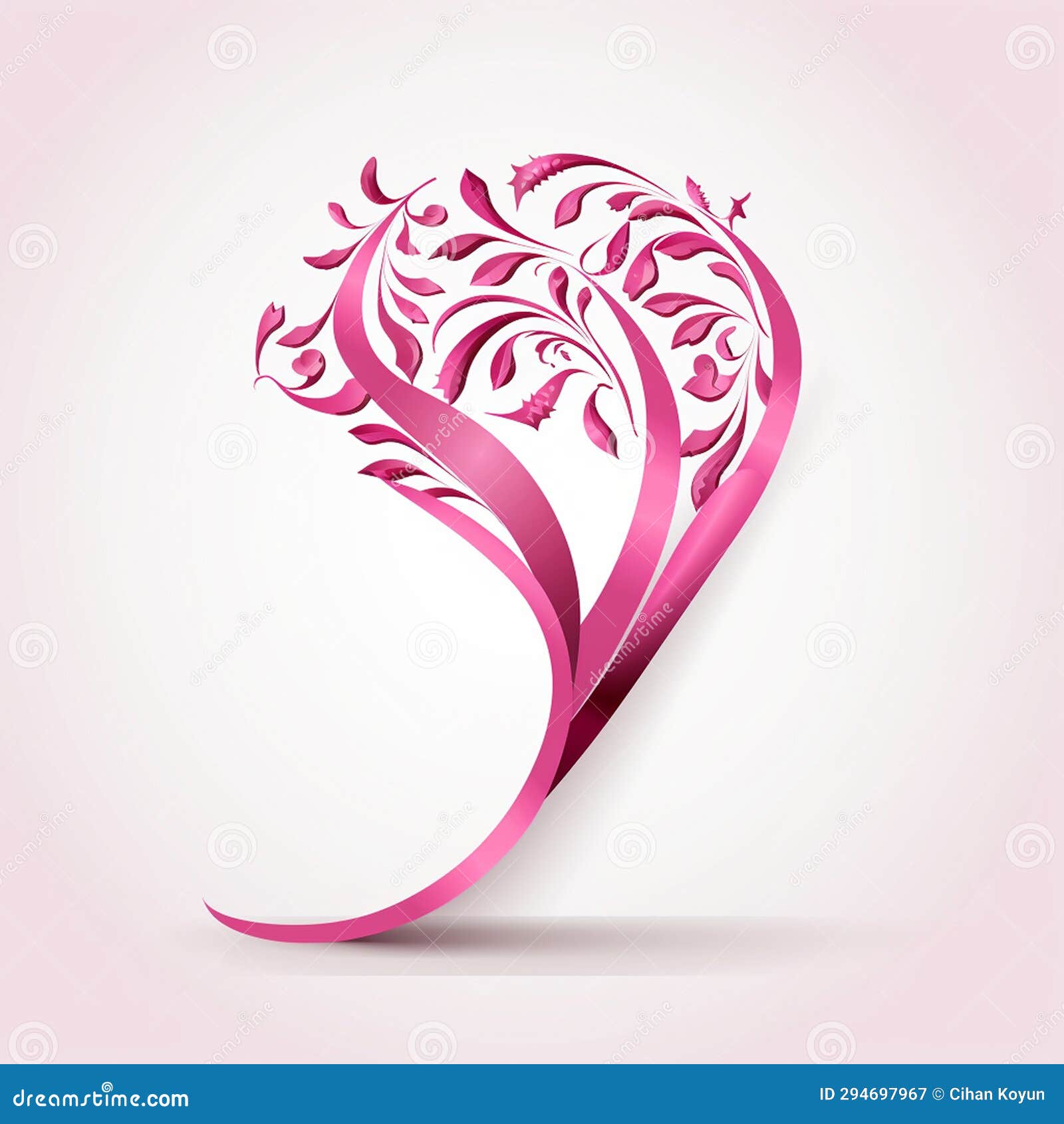 Pink ribbon for unity stock illustration. Illustration of alert - 294697967