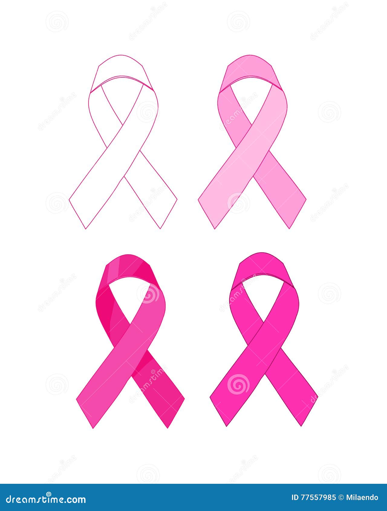 Pink ribbon vector stock vector. Illustration of emblem - 77557985
