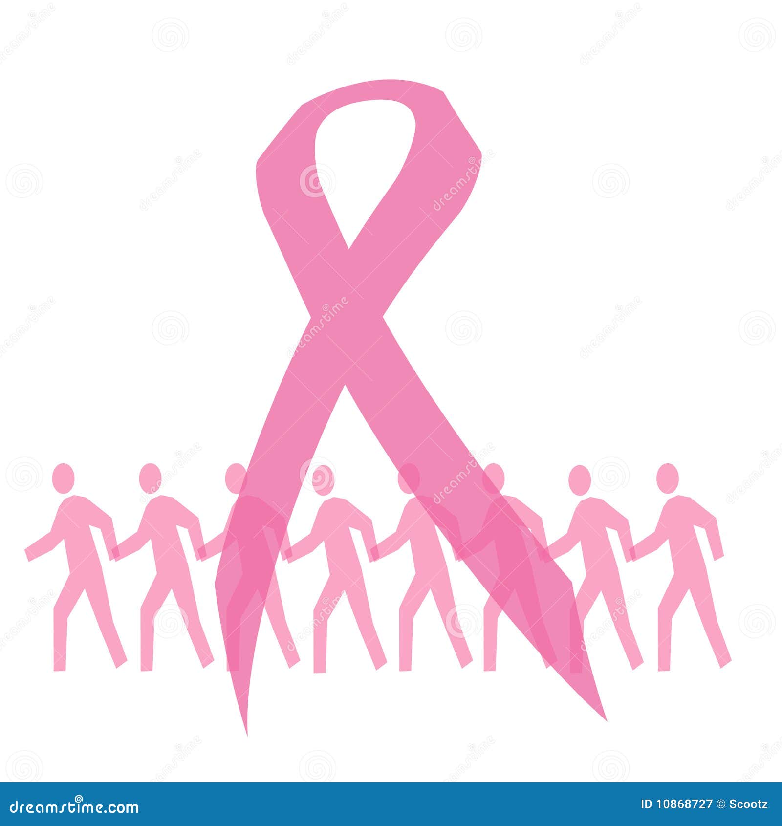 Pink Ribbon Walk Illustration Royalty Free Stock Photography - Image ...
