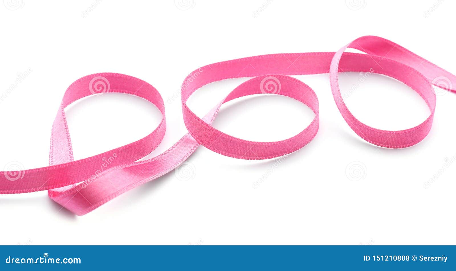 Pink Ribbon on White Background Stock Photo - Image of design, decor ...