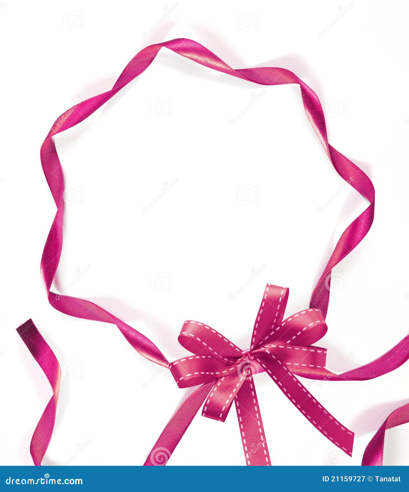 Pink Ribbon on White Background Stock Image - Image of birthday ...