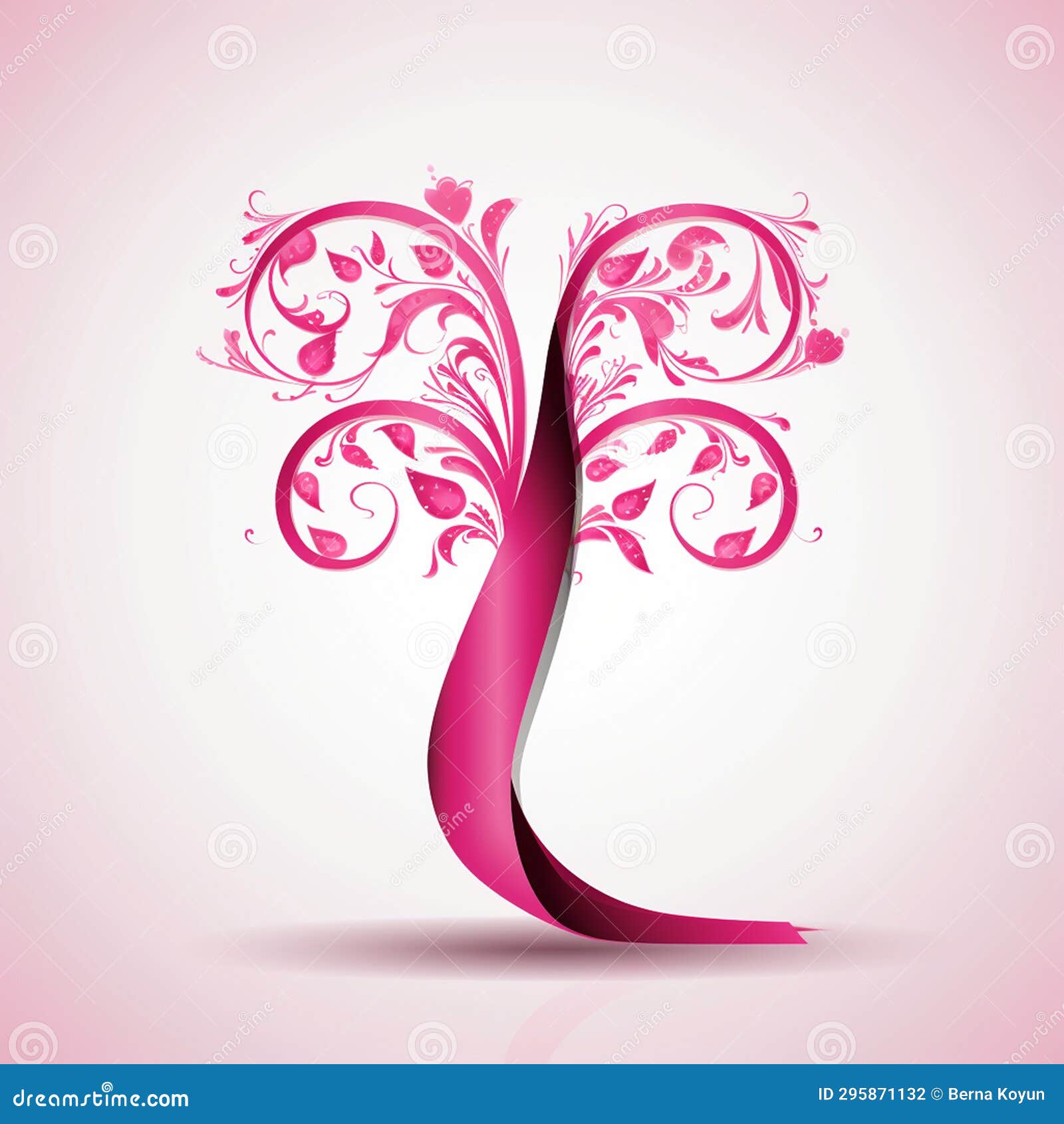 Pink Ribbon on White Background a Symbol of Unity for All Stock ...