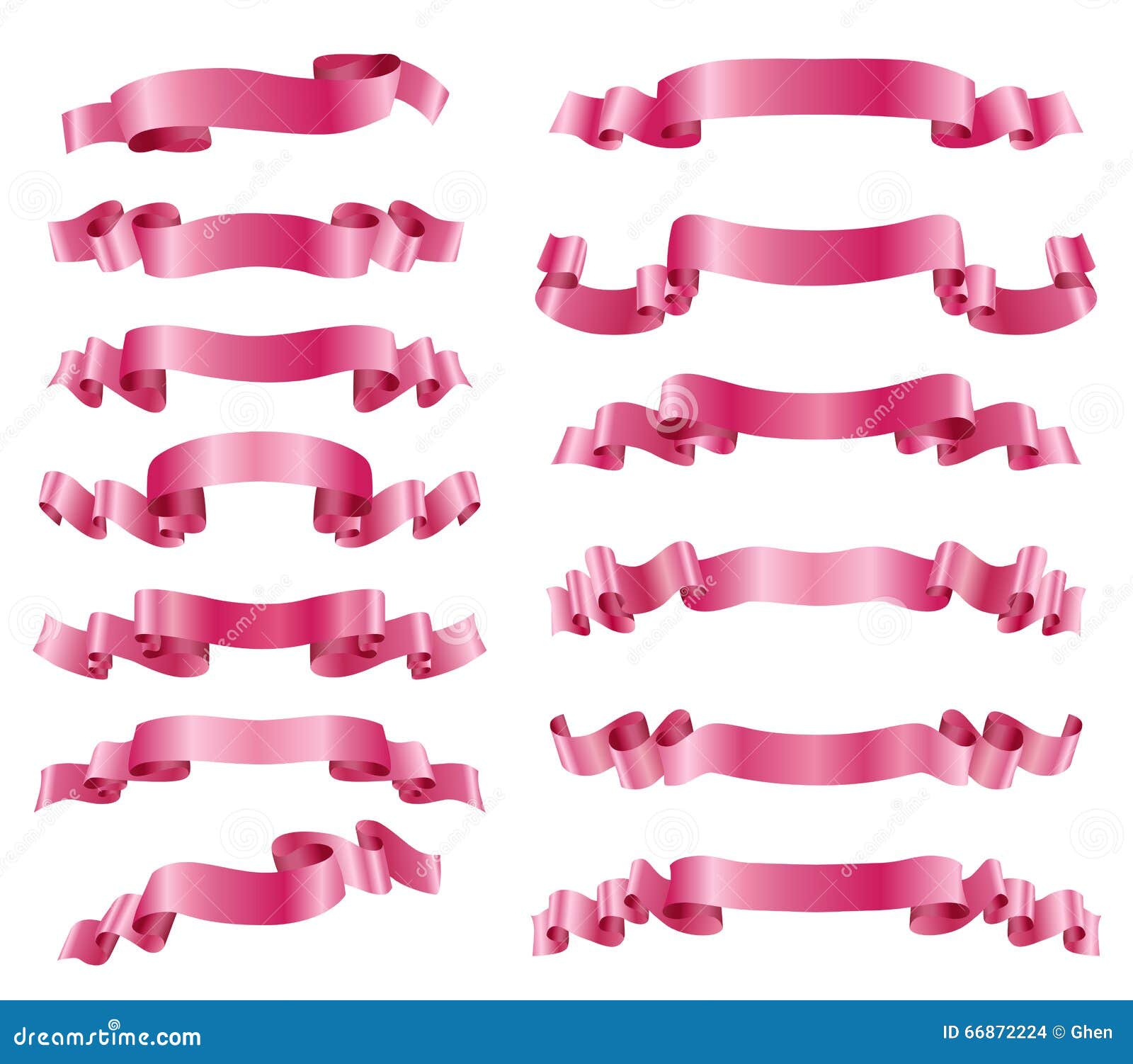 Pink ribbons stock vector. Illustration of design, style - 66872224