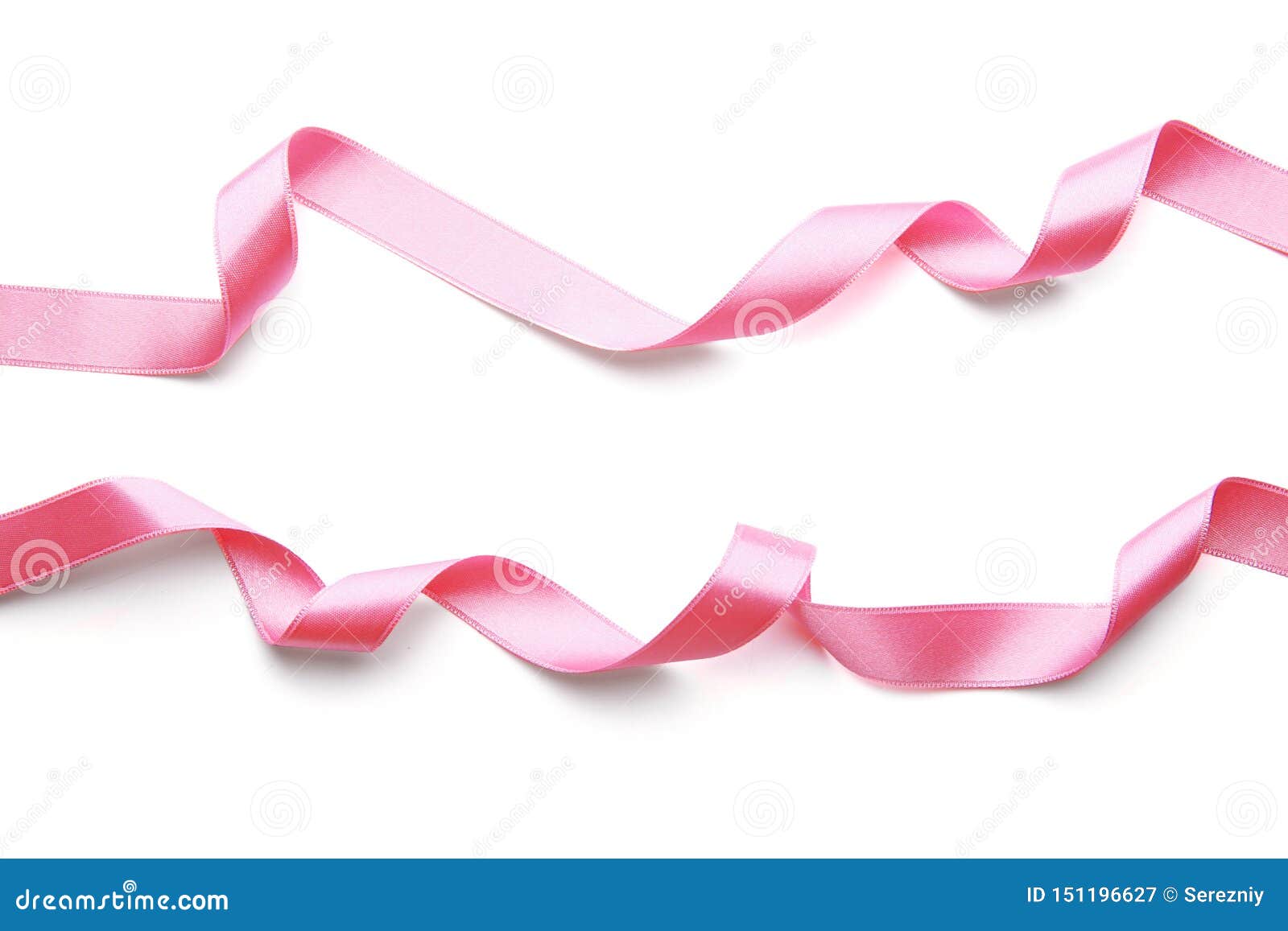 Pink Ribbons on White Background Stock Image - Image of elegant ...