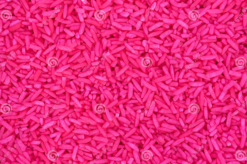 Pink Rice from Above View for Texture Stock Image - Image of texture ...