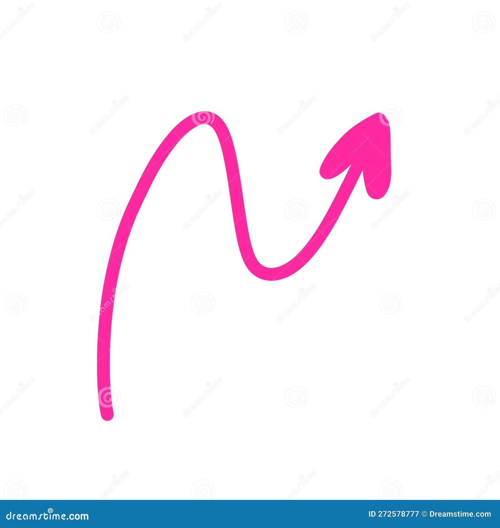 Pink Right Arrow by Handwrite Style Stock Vector - Illustration of ...