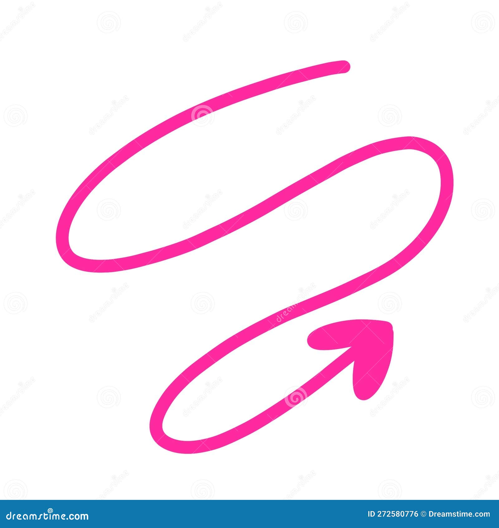 Pink Right Arrow by Handwrite Style Stock Illustration - Illustration ...
