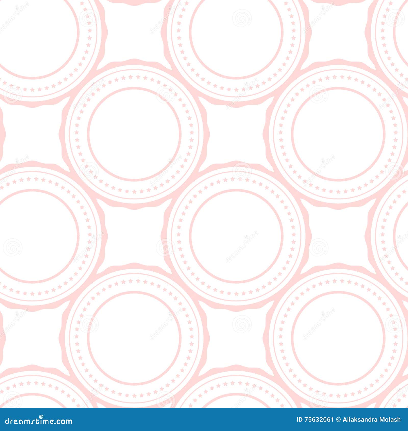 Pink Rings Abstract Seamless Pattern on White Stock Vector ...