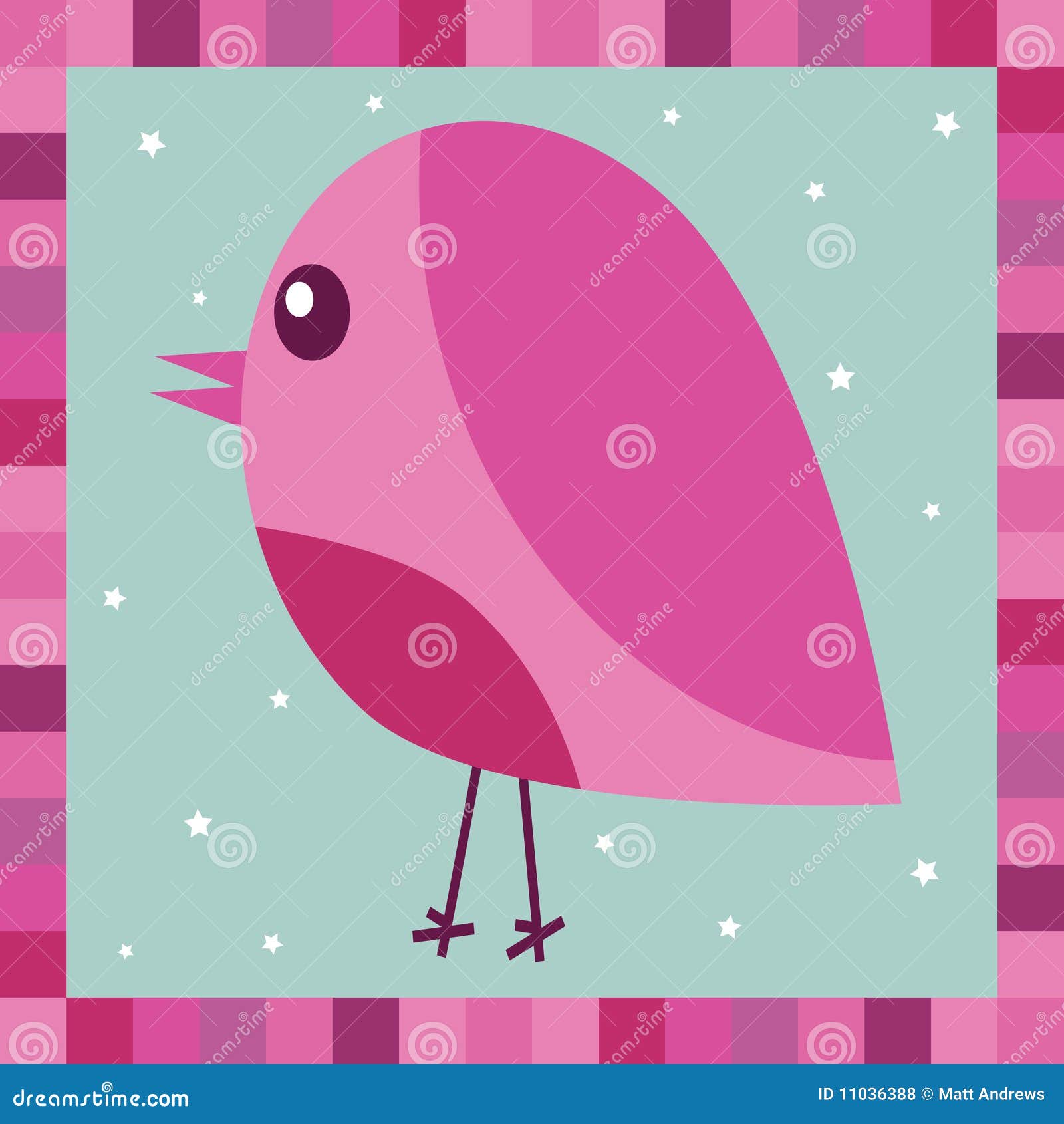Pink robin decoration stock vector. Illustration of card - 11036388