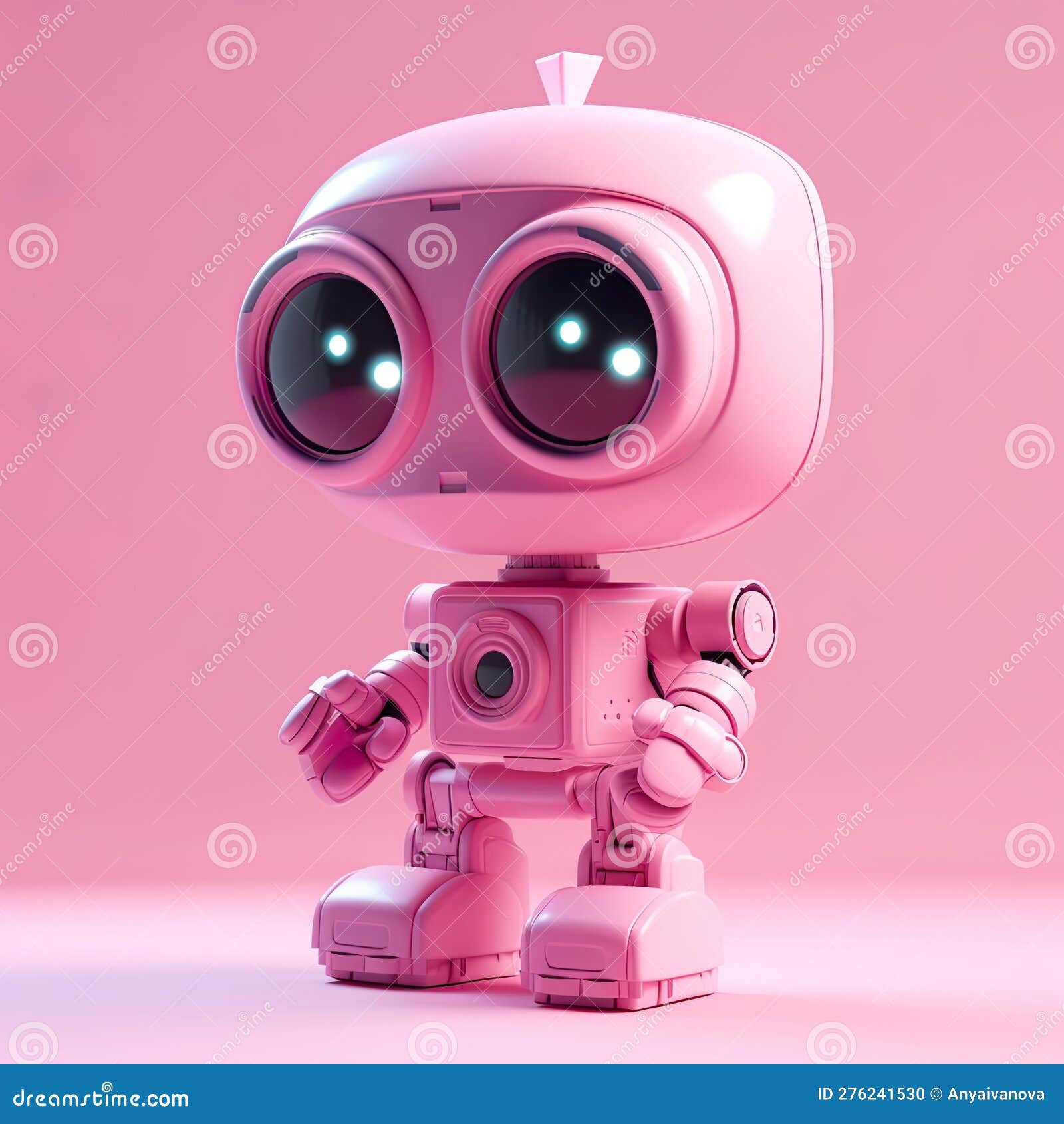 A Pink Robot is Standing on a Pink Surface. AI Generative Image. Stock ...