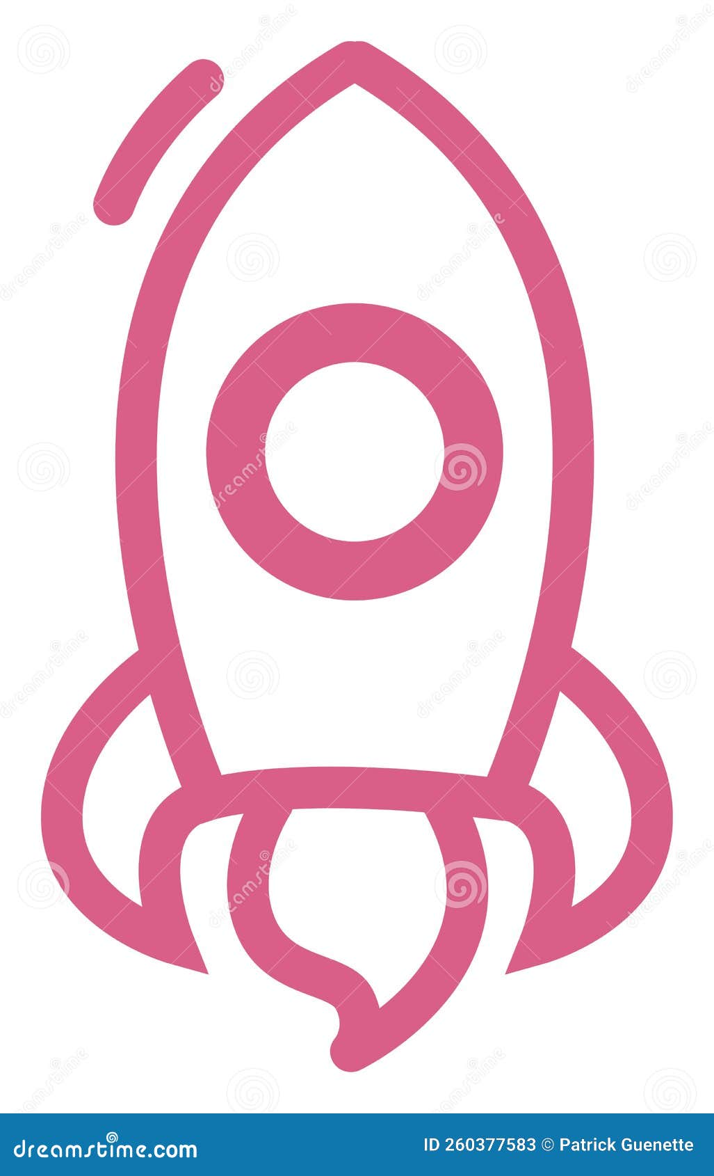 Pink rocket, icon stock vector. Illustration of background - 260377583