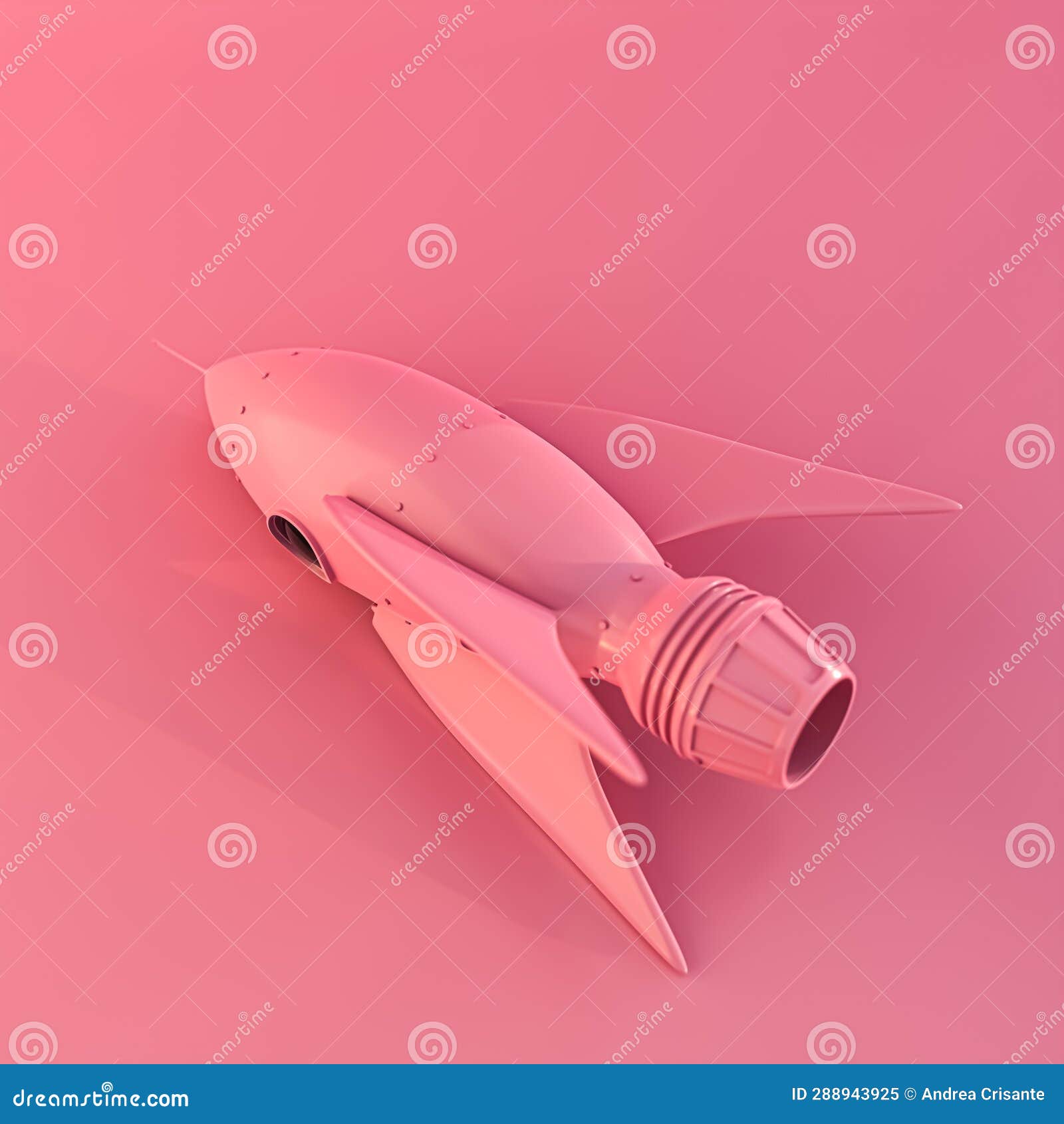 Pink Rocket Isolated on Pink Stock Illustration - Illustration of ...