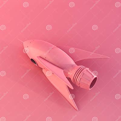 Pink Rocket Isolated on Pink Stock Illustration - Illustration of ...