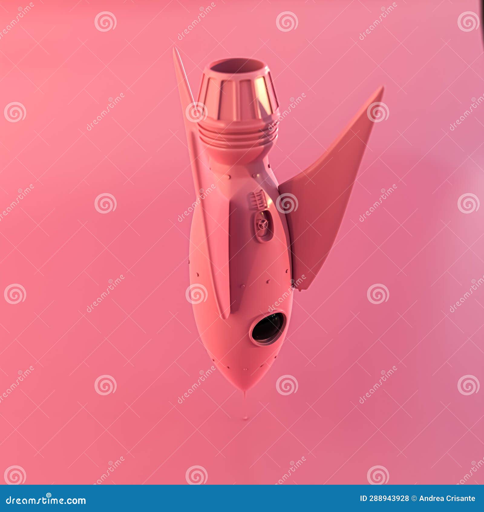 Pink Rocket Isolated on Pink Stock Illustration - Illustration of ship ...