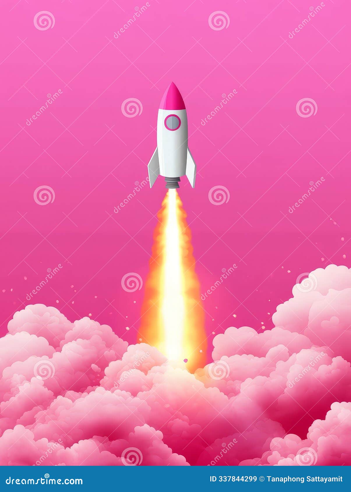 Pink Rocket Launch a Bold Start To Success Symbolizing Innovation ...