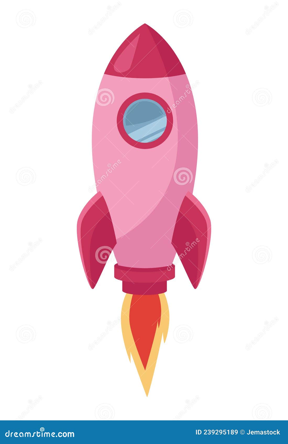 Pink rocket launcher stock vector. Illustration of flame - 239295189