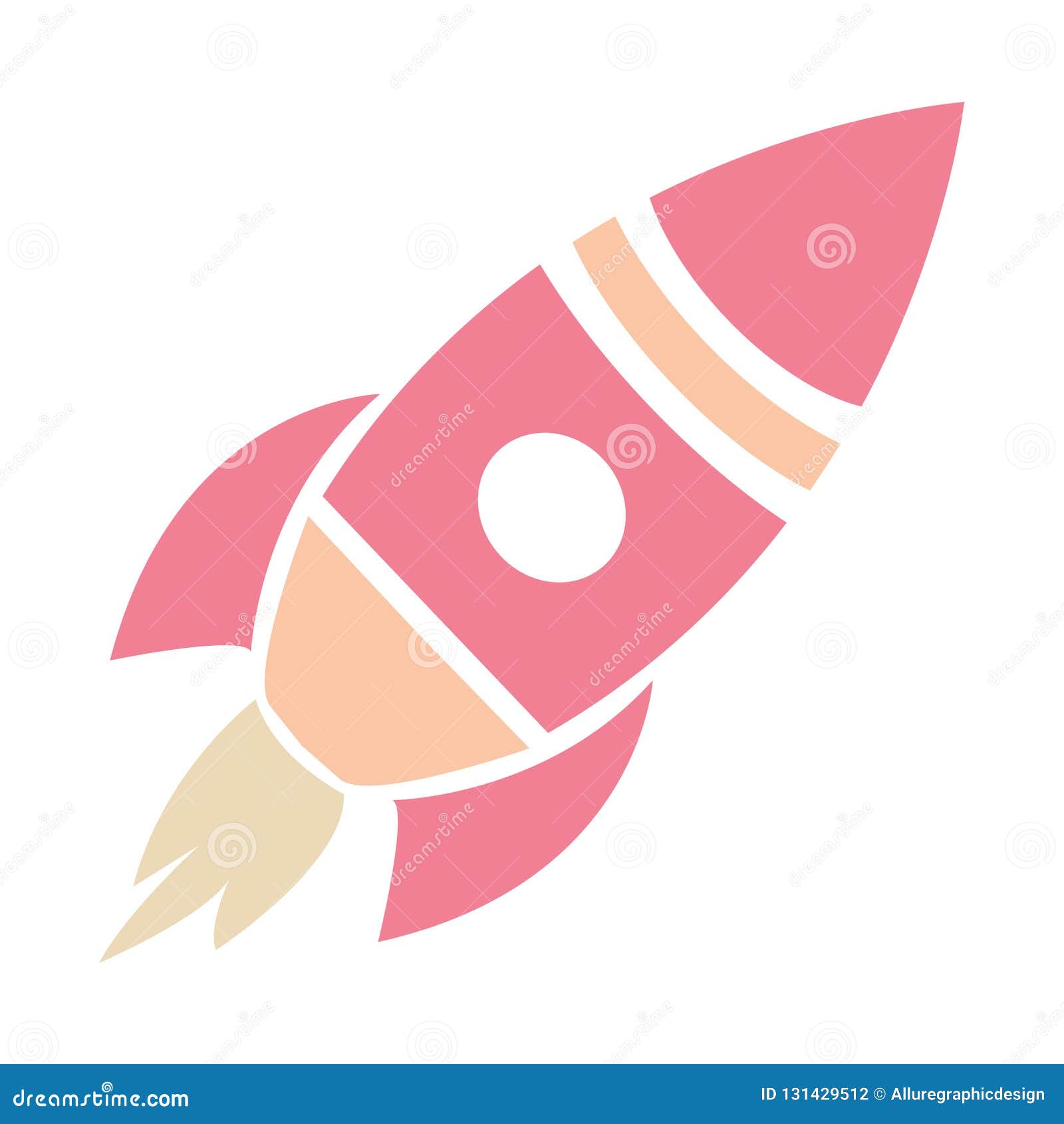 Pink Rocket Launch stock illustration. Illustration of launch - 131429512