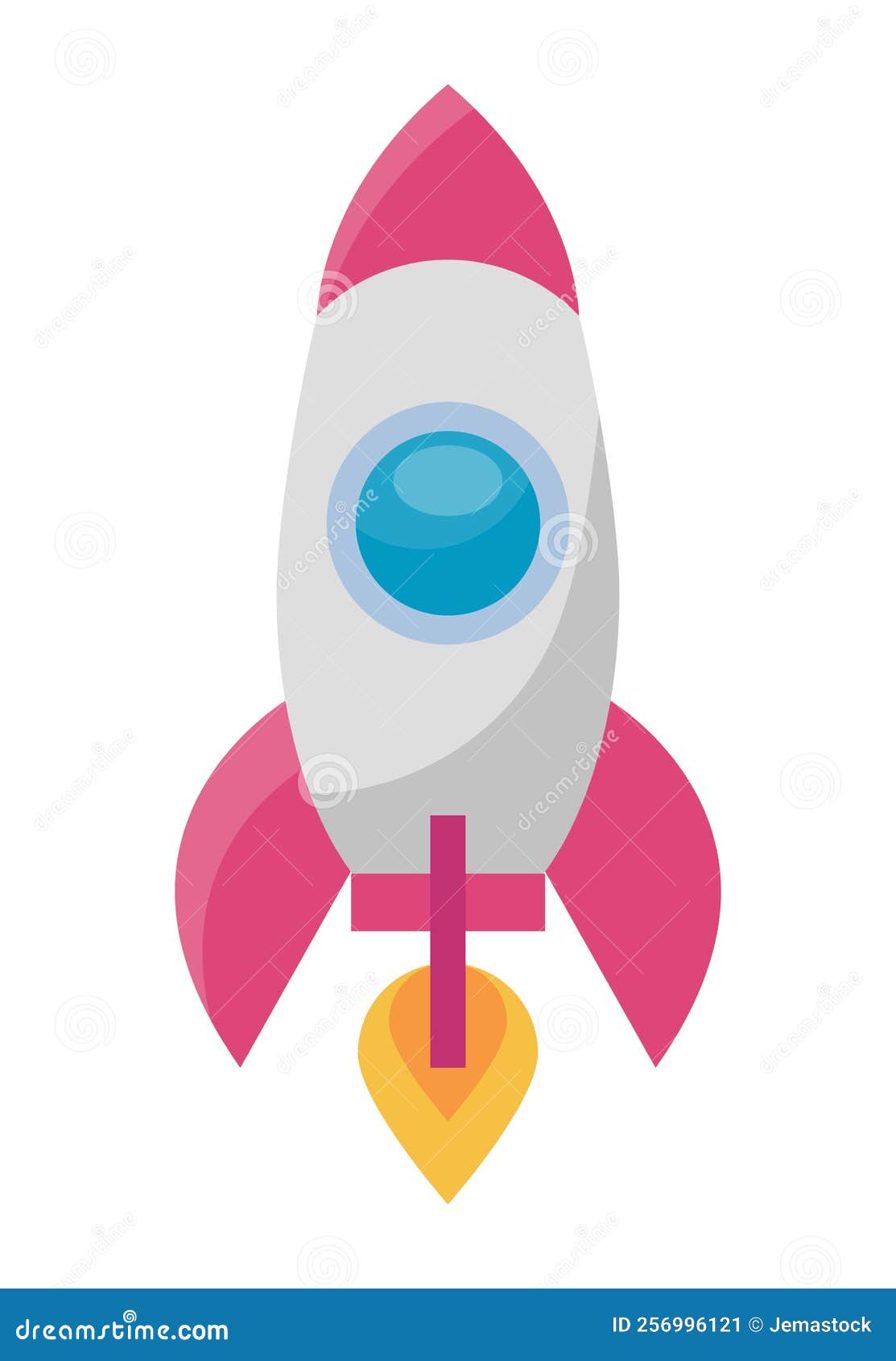 Pink rocket start up stock vector. Illustration of color - 256996121