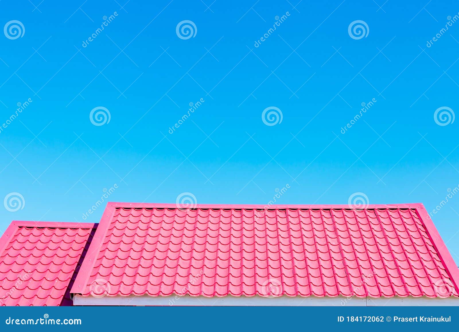 Pink Roof with Blue Sky Background Stock Photo - Image of abstract ...