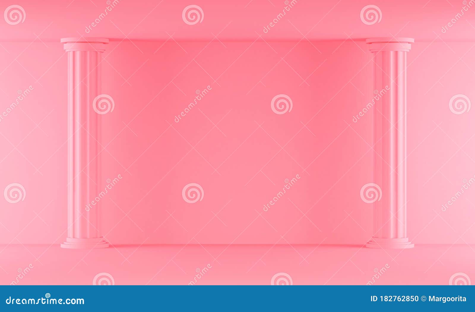 Pink Room with Antique Columns. 3d Rendering Stock Illustration ...