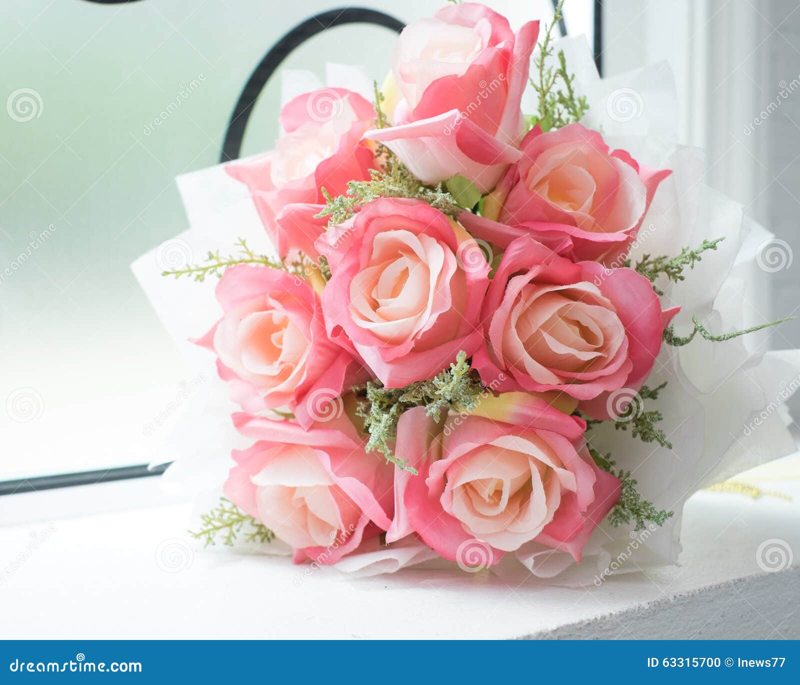 Pink Rose, Artificial Flowers Bouquet Stock Photo - Image of perfection ...