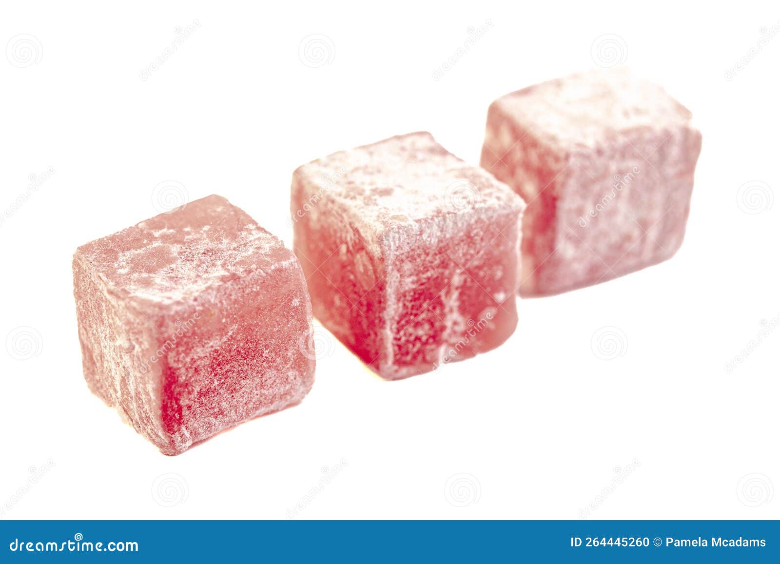 Pink Rose Flavored Turkish Delight on a White Background Stock Photo ...