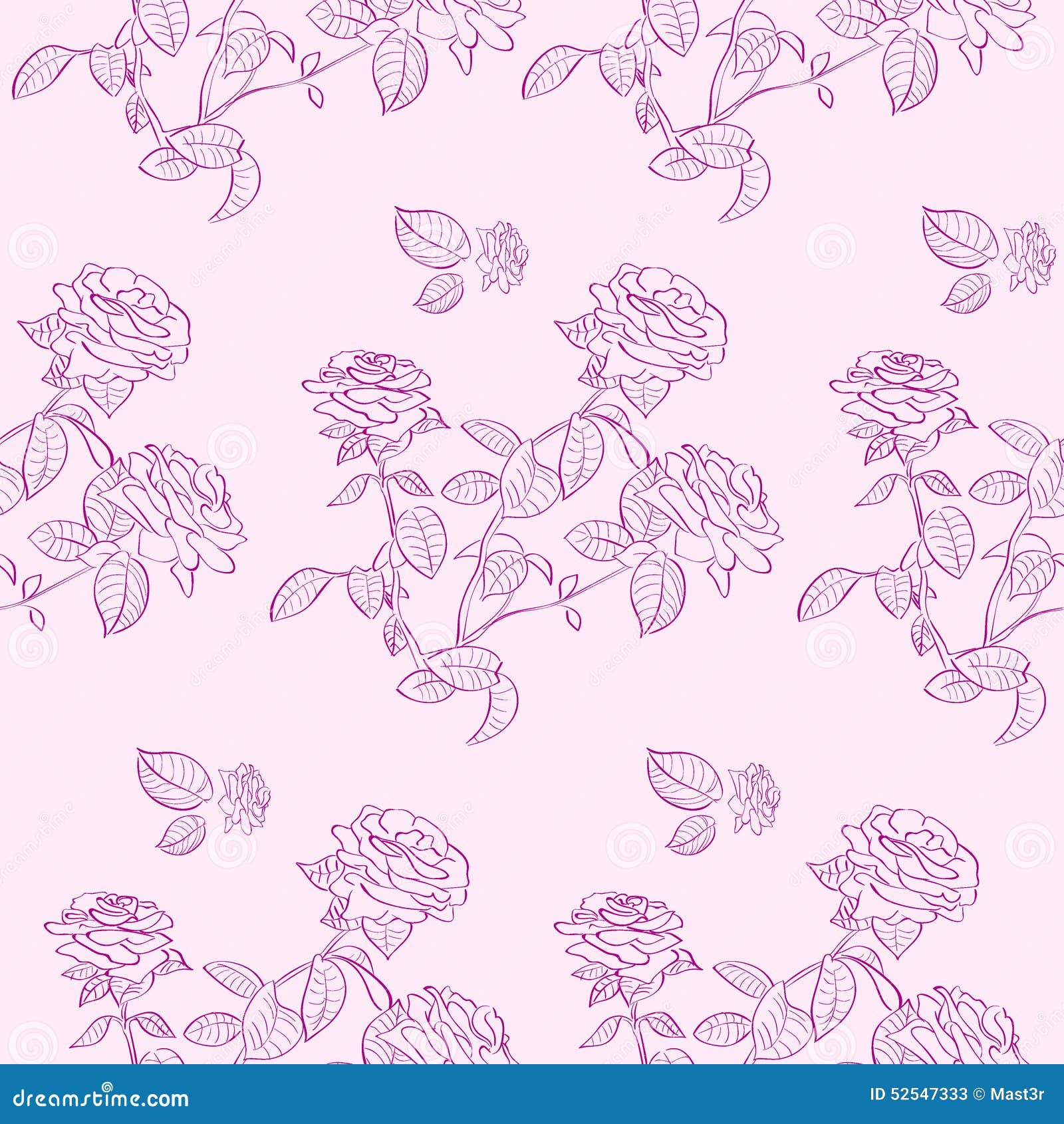 Pink Rose Flower Seamless Pattern Background Stock Vector ...