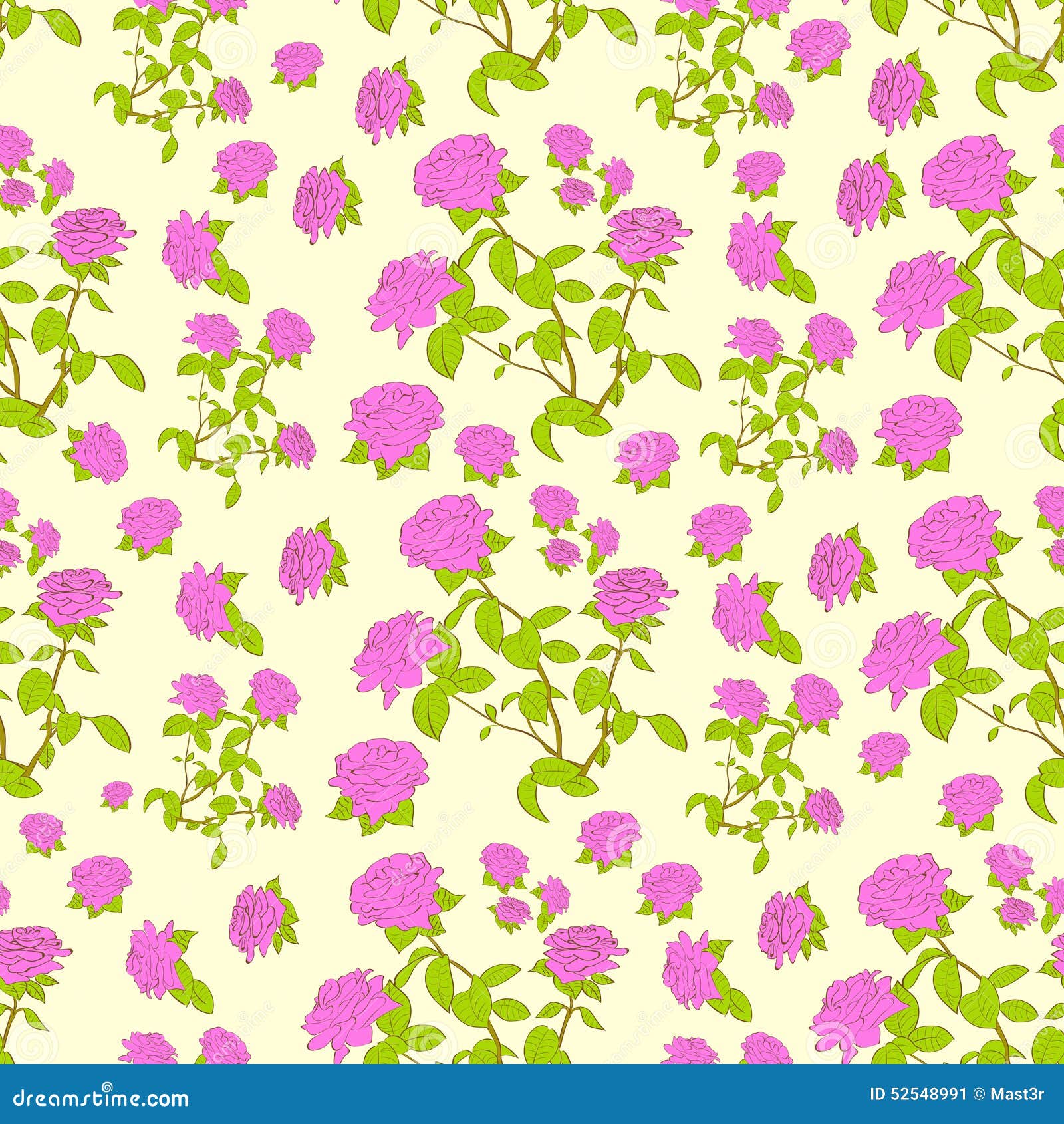 Pink Rose Flower Seamless Pattern Vector Stock Vector - Illustration of ...