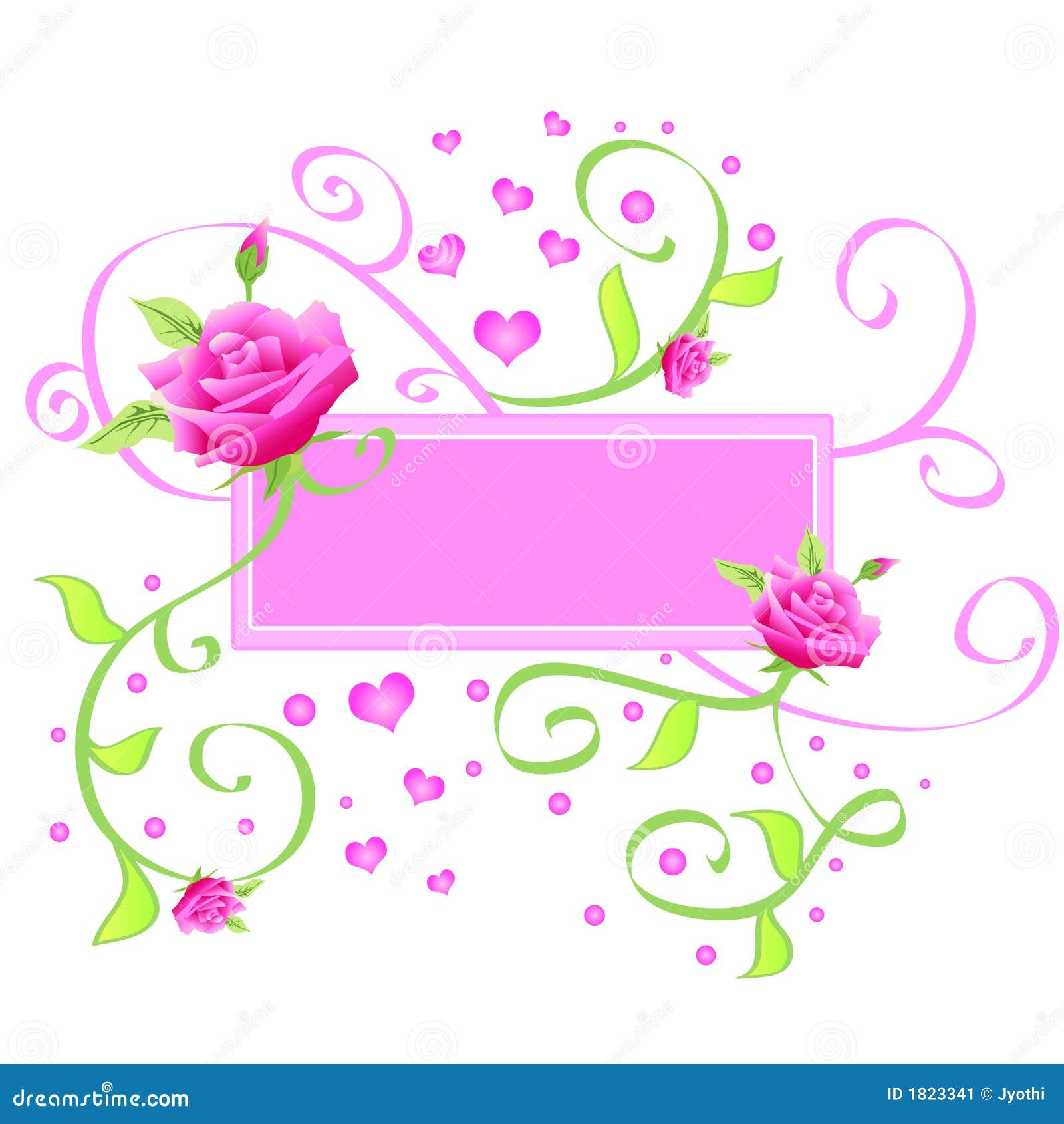 Pink rose frame stock illustration. Illustration of artistic - 1823341