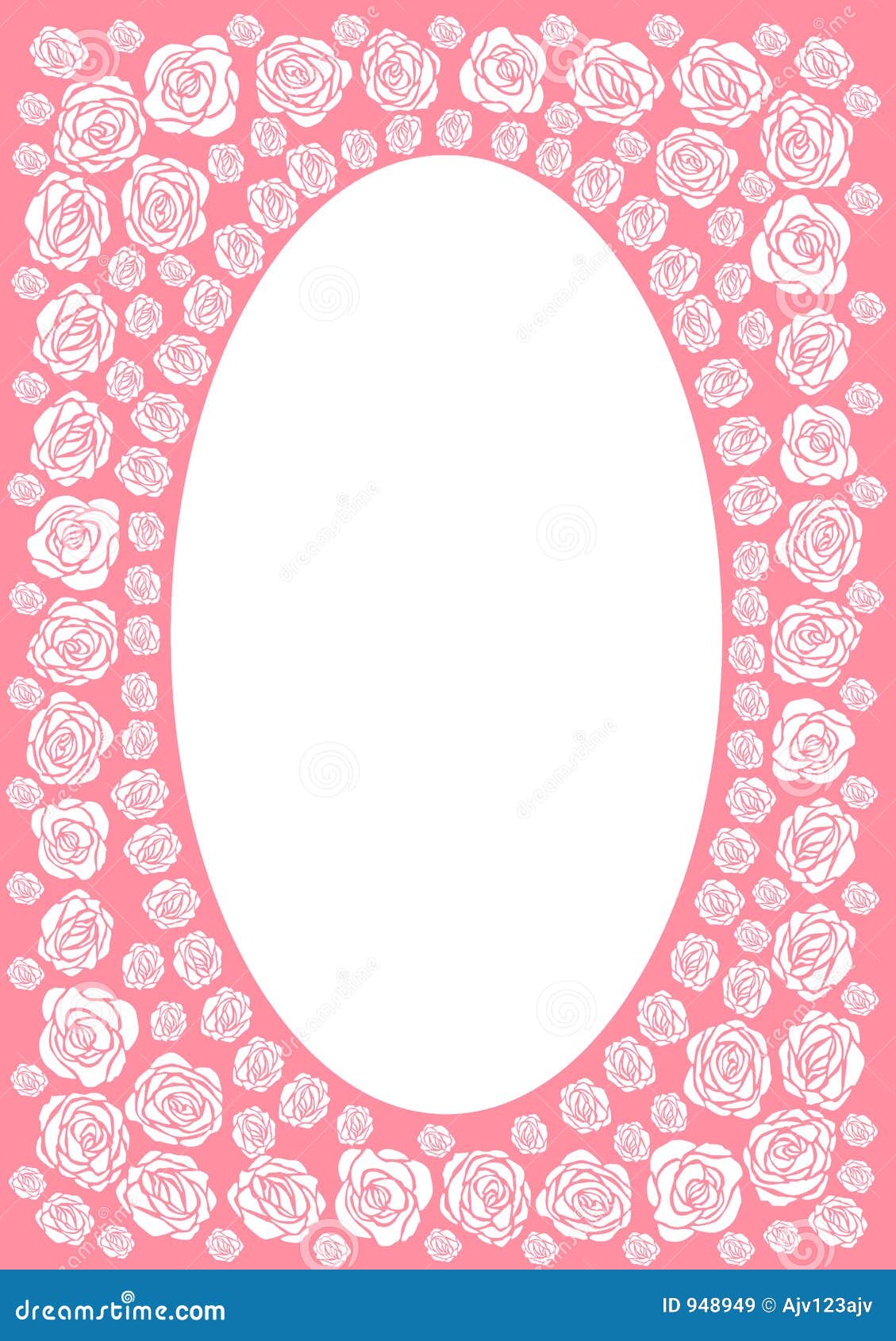Pink rose frame border stock illustration. Illustration of romance - 948949