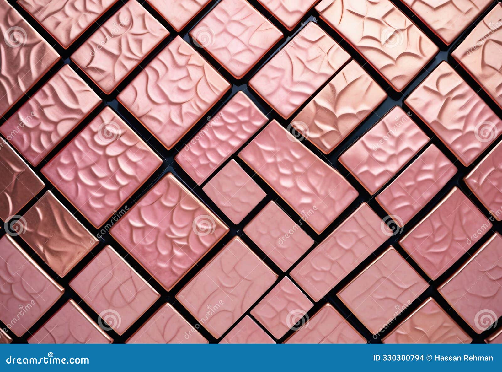 Pink Rose Gold Square Mosaic Tiles for Texture Background Stock ...