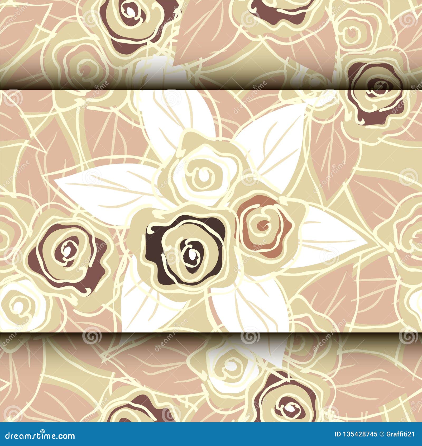 Pink Rose pattern stock vector. Illustration of frame - 135428745