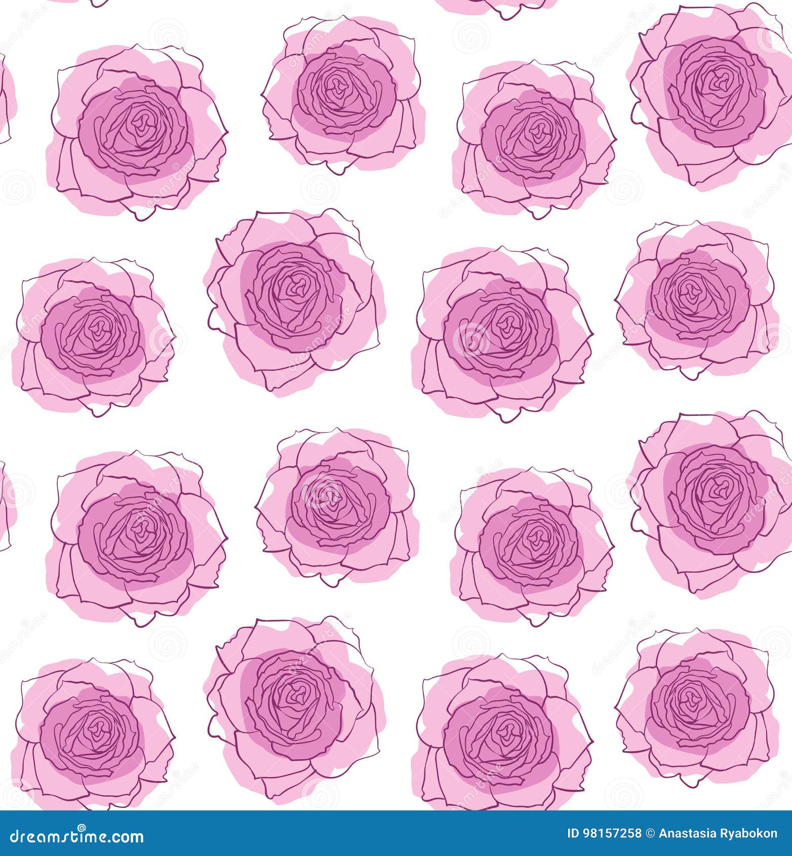 Pink rose pattern vector stock vector. Illustration of garden - 98157258