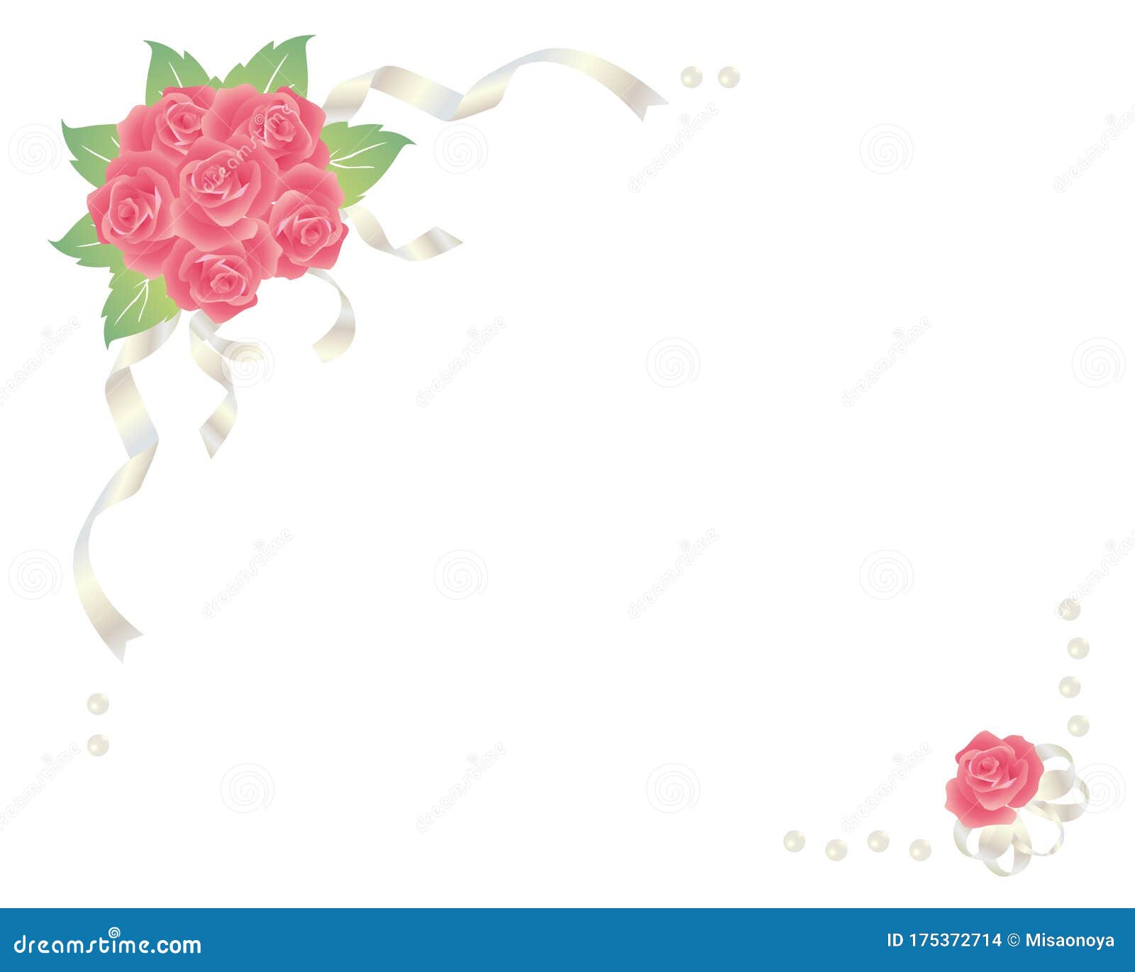 Pink rose and pearl frame stock vector. Illustration of pearl - 175372714