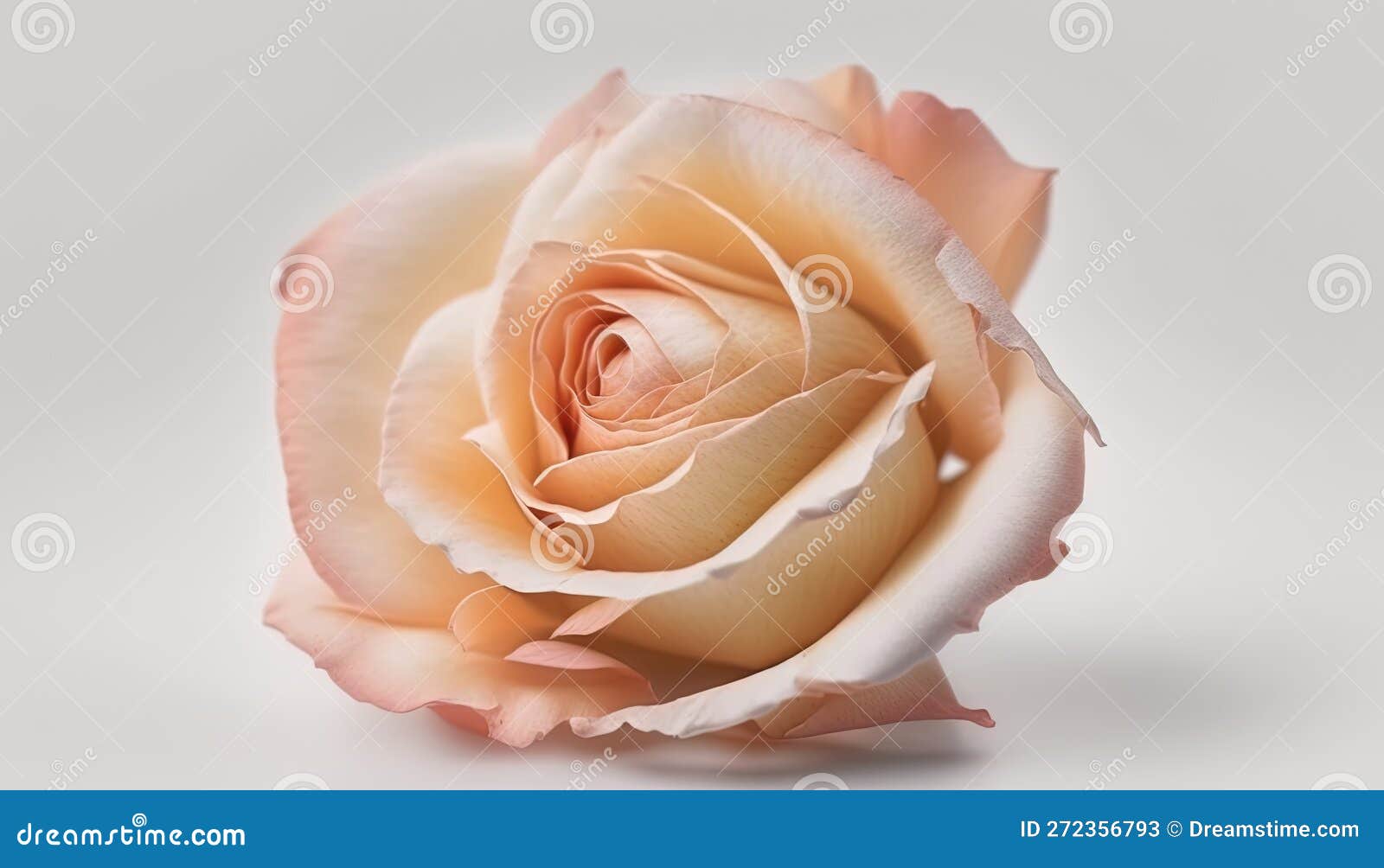 A Pink Rose is Shown on a White Background with a Soft Light Stock ...