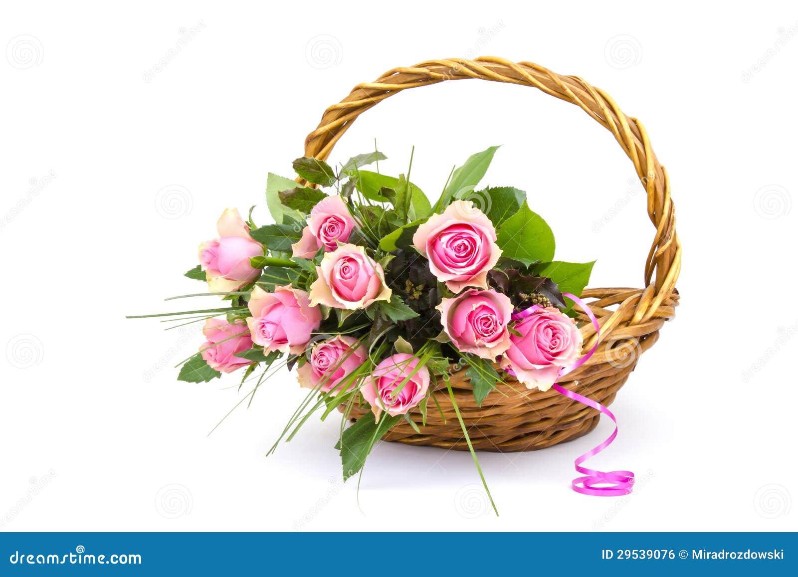 Pink roses in a basket stock photo. Image of mother, lovely - 29539076