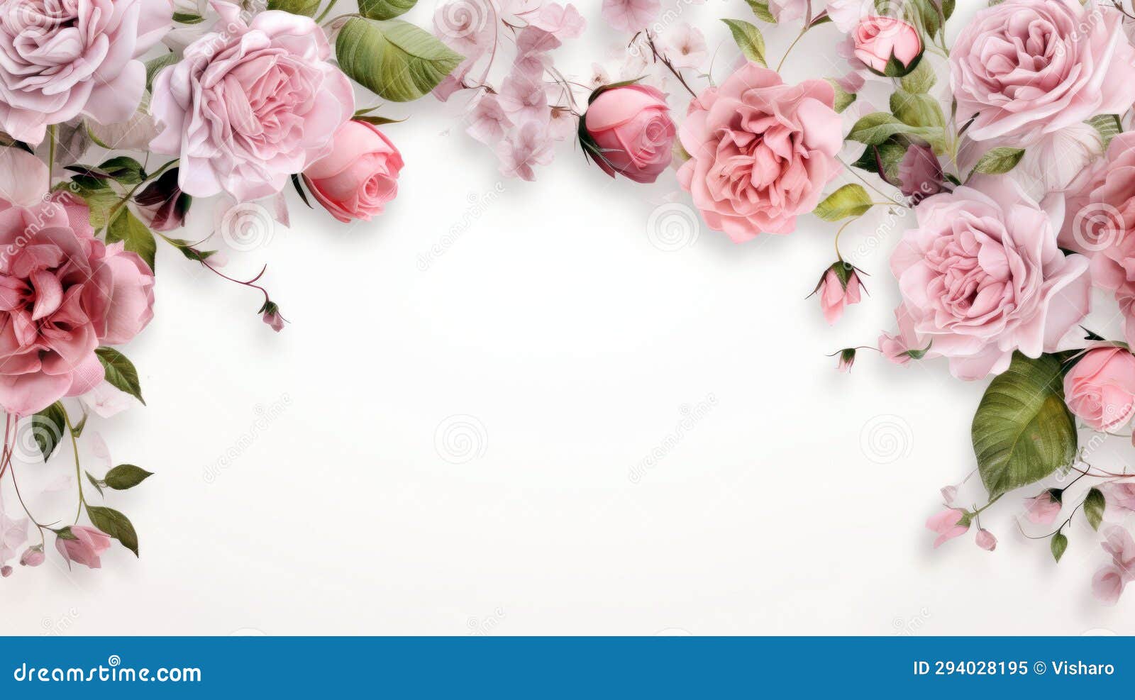 Pink roses border stock illustration. Illustration of roses - 294028195