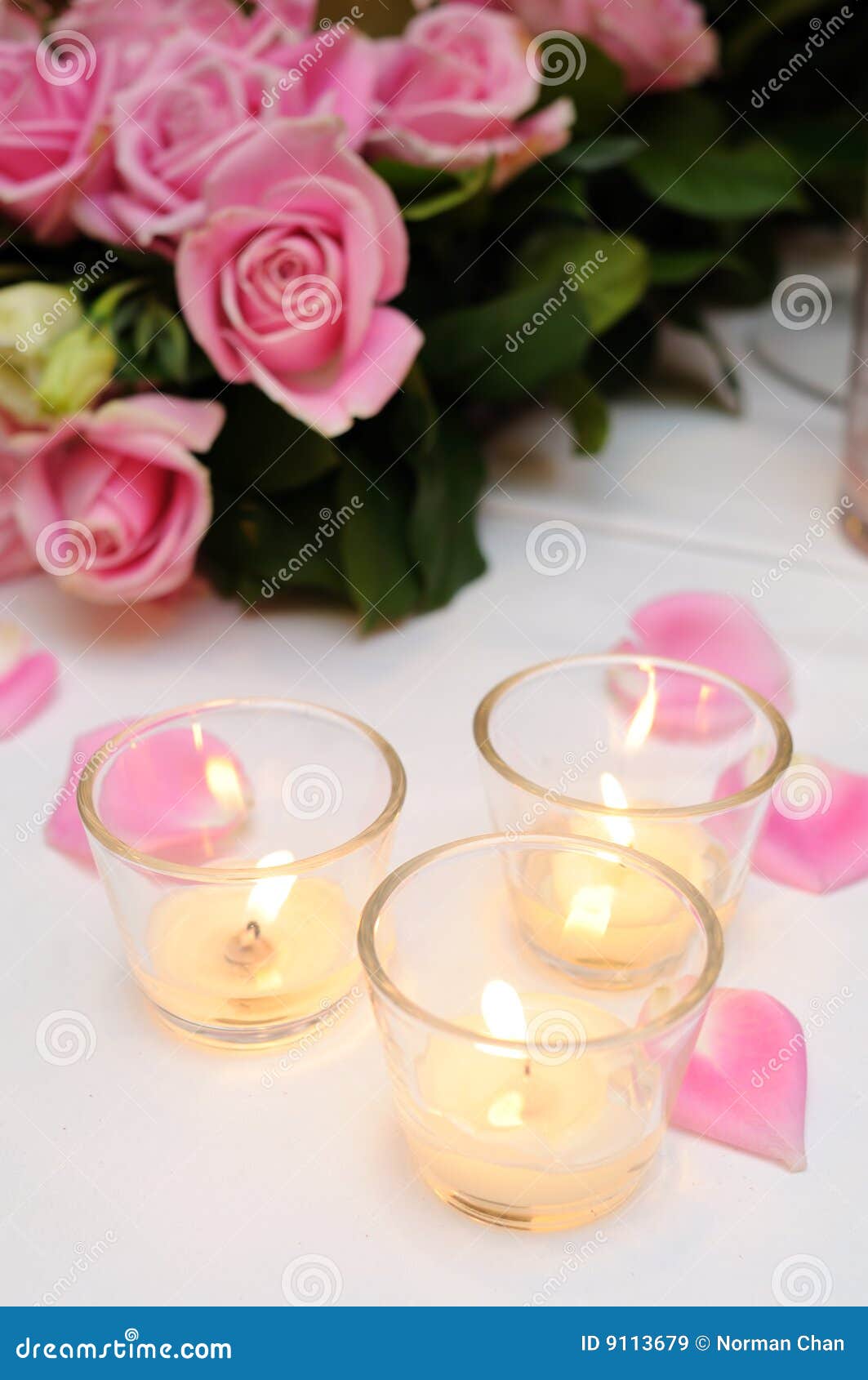 Pink roses and candles stock image. Image of flower, blossom - 9113679