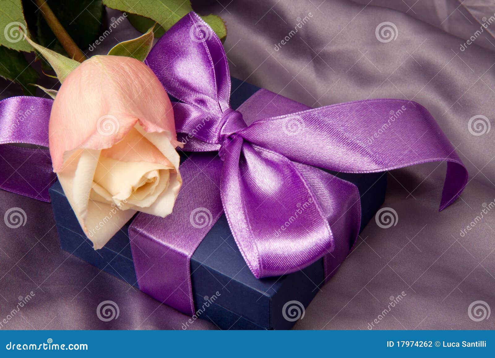 Pink roses and gift box stock photo. Image of pearl, elegant - 17974262