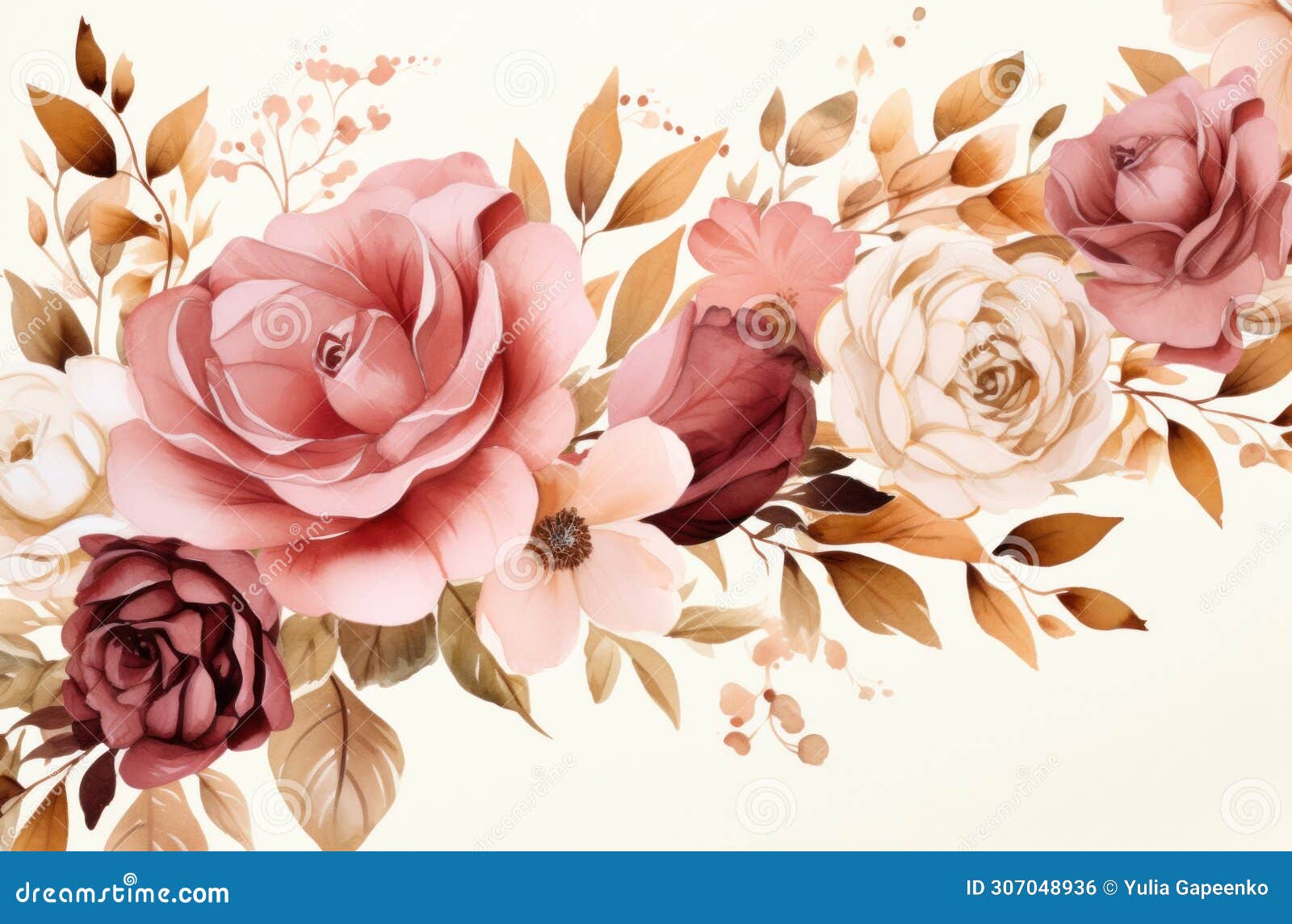 Pink Roses and Gold Frames Template with Frame Stock Photo - Image of ...