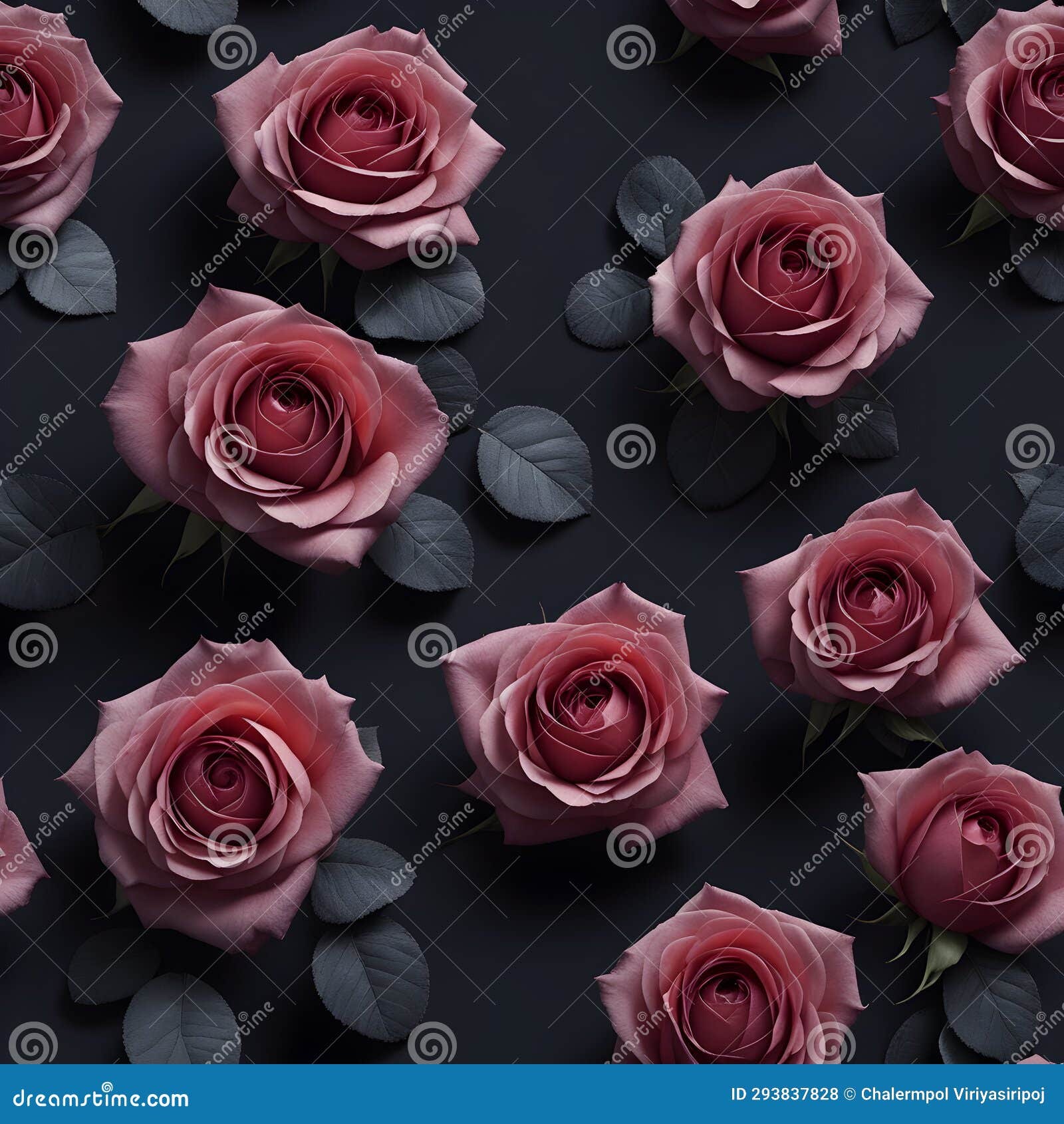 Pink Roses on a Gray Stone Background Stock Illustration - Illustration ...