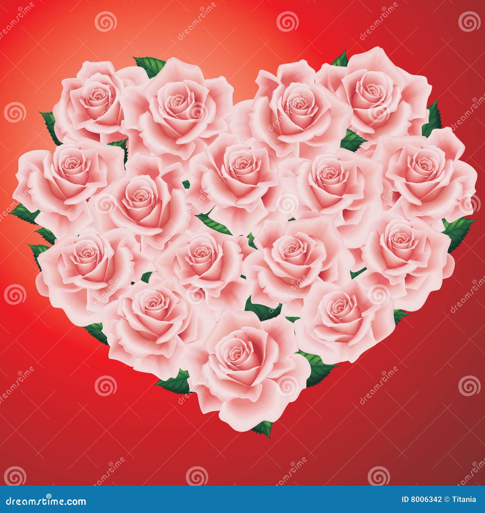Pink roses heart stock illustration. Illustration of romantic - 8006342